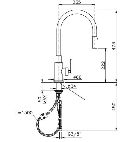 MAC KINLEY 05 3430 | Torneira misturador da cozinha com ducha removível Torneira misturador da ...