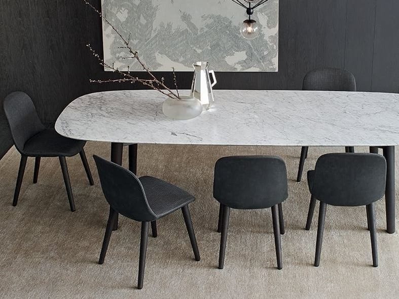 Silla tapizada de tela MAD DINING CHAIR Colección Mad By Poliform diseño Marcel Wanders