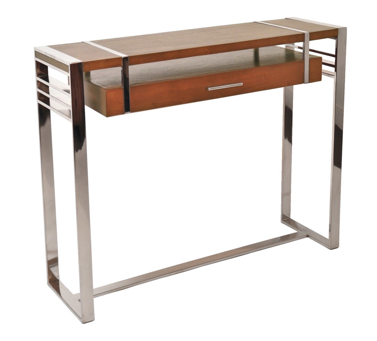 MADISON | Console table Rectangular stainless steel and wood console ...
