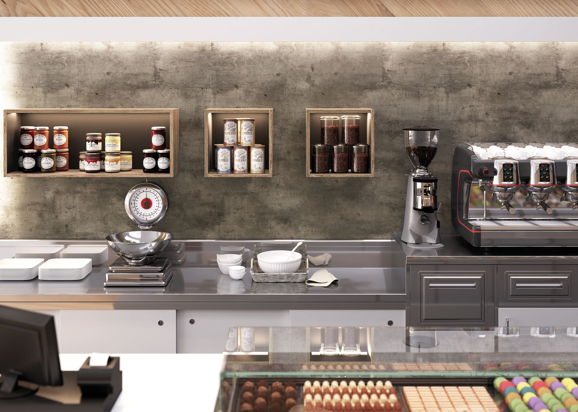 Wooden bar counter MADISON By Frigomeccanica