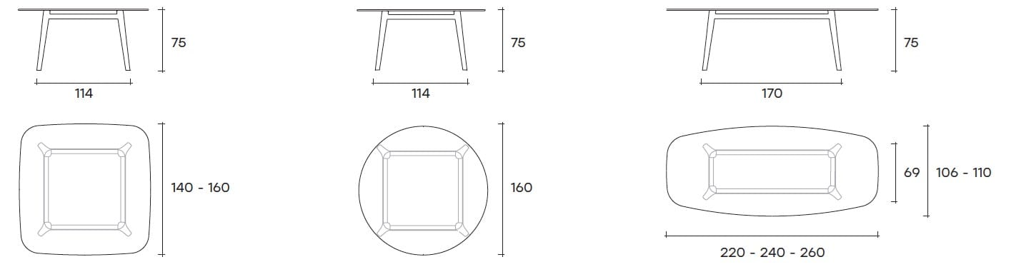 MAGMA Wood and glass table By Fiam Italia | design Patrick Jouin