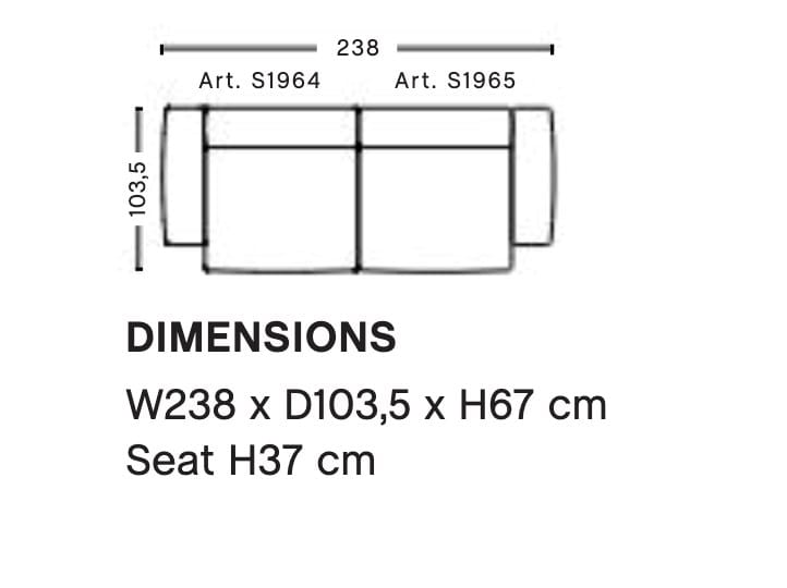 MAGS SOFT 2,5 SEATER COMBINATION 1 LOW Sofa By Hay
