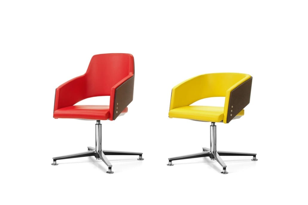 MAJOR Contemporary style with 4-spoke base fabric chair with armrests ...