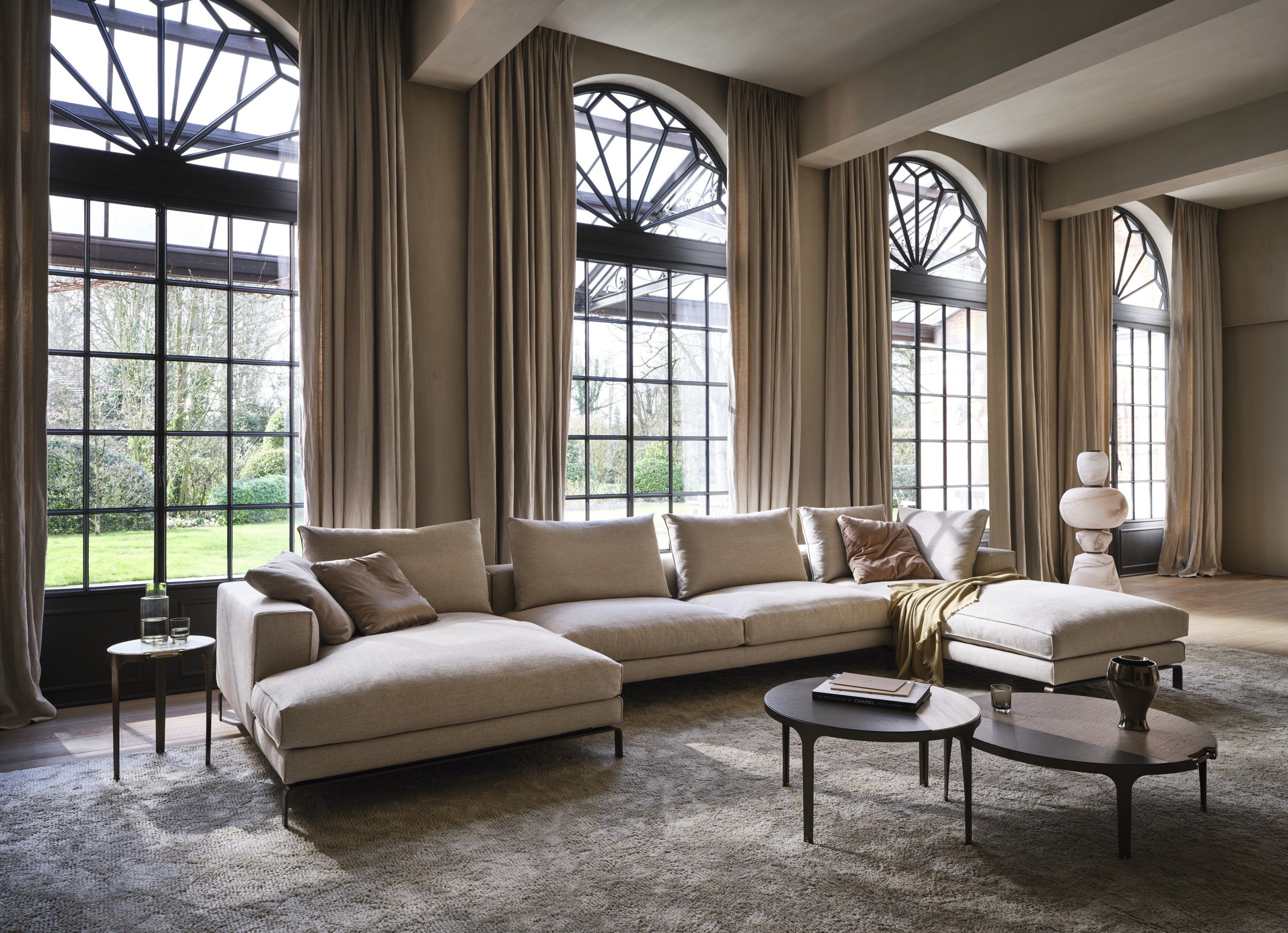 MALIBU Fabric sofa with chaise longue By Linteloo | design Jan te Lintelo