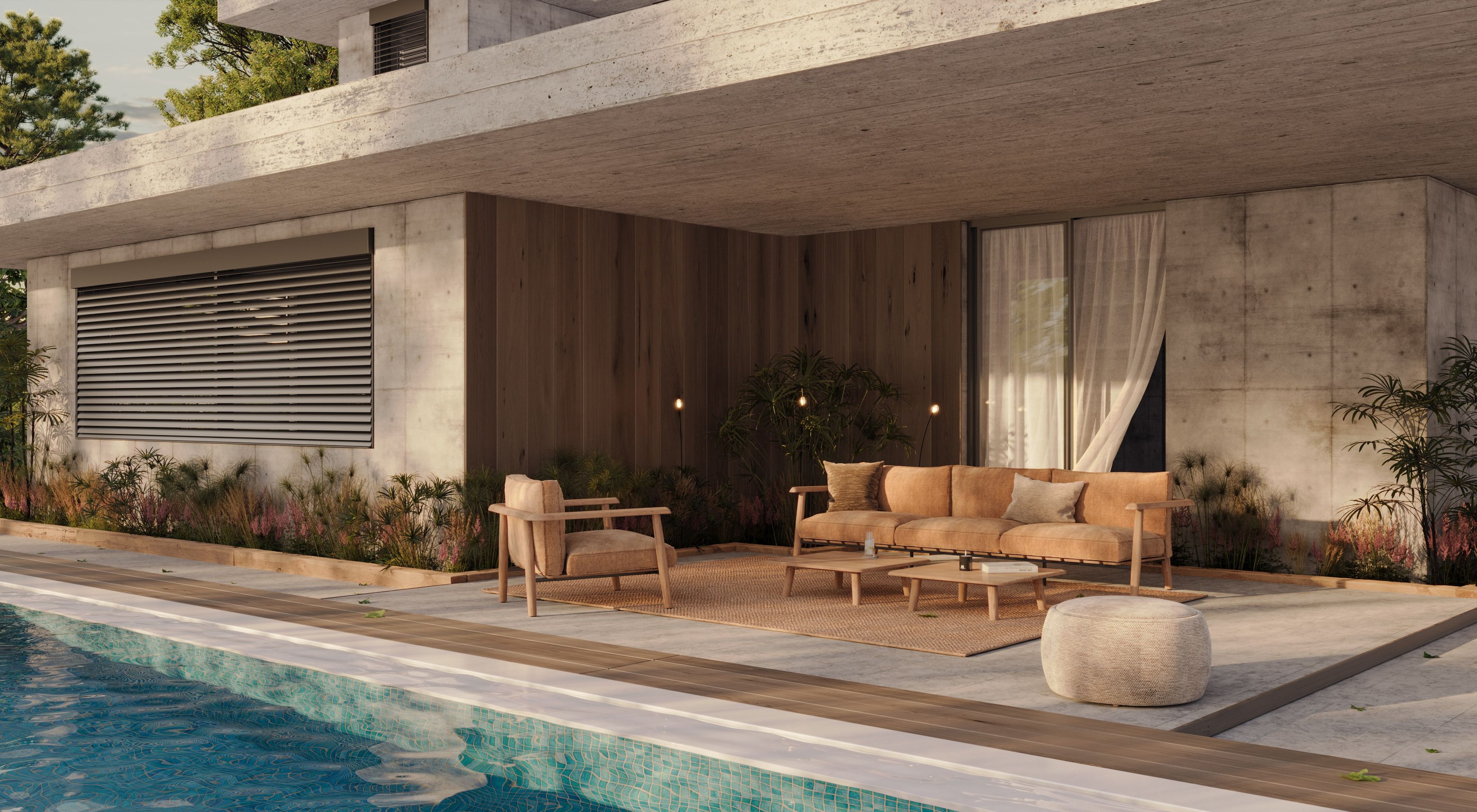 MAMBO LOUNGE 3 seater fabric garden sofa By Royal Botania