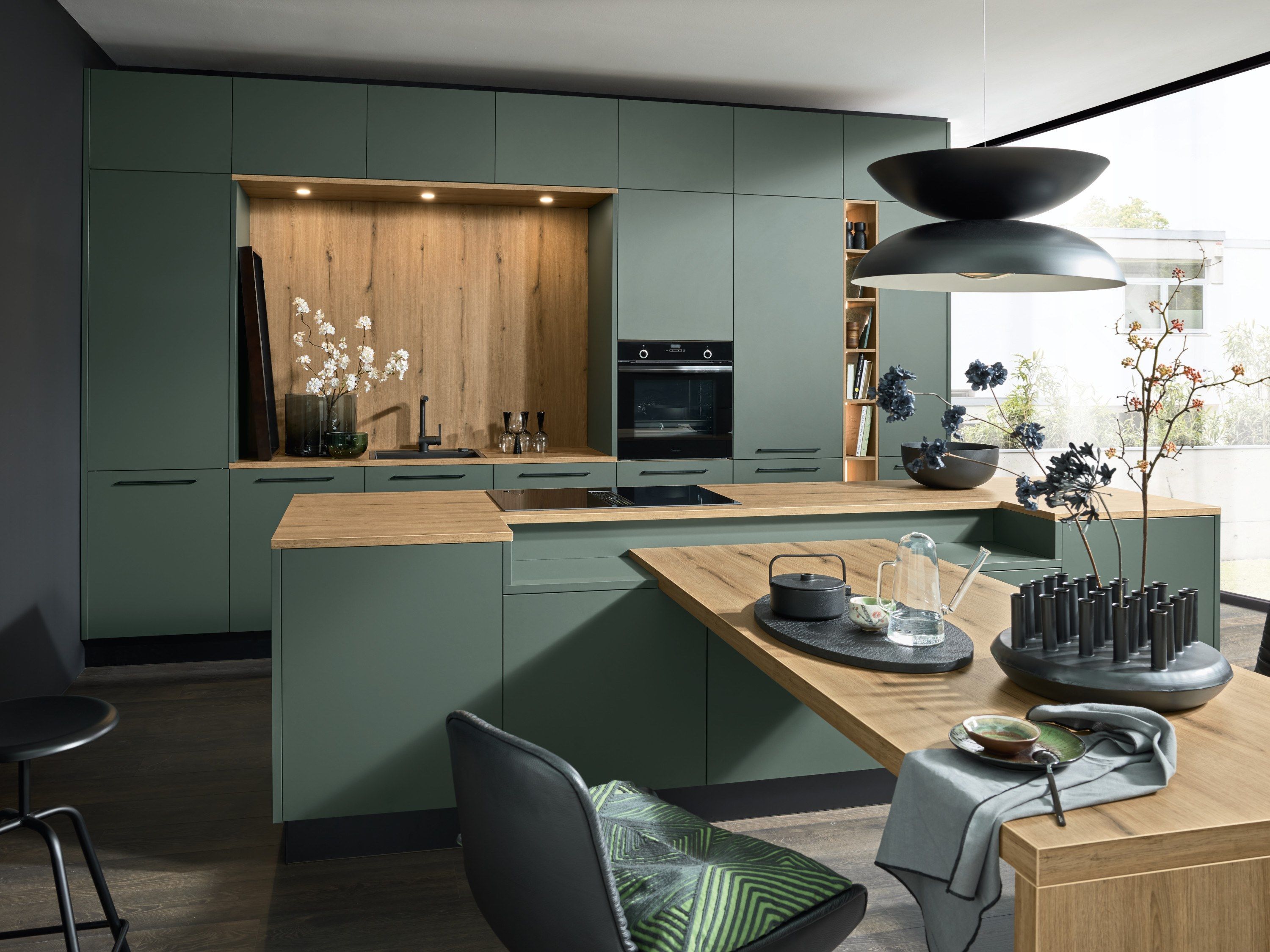 MANHATTAN UNI BLACK GREEN kitchen By Nolte Küchen