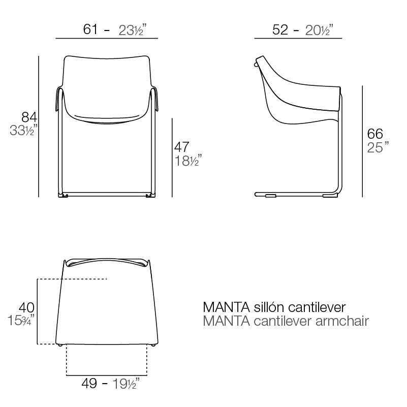 MANTA | Cantilever chair By VONDOM design Eugeni Quitllet