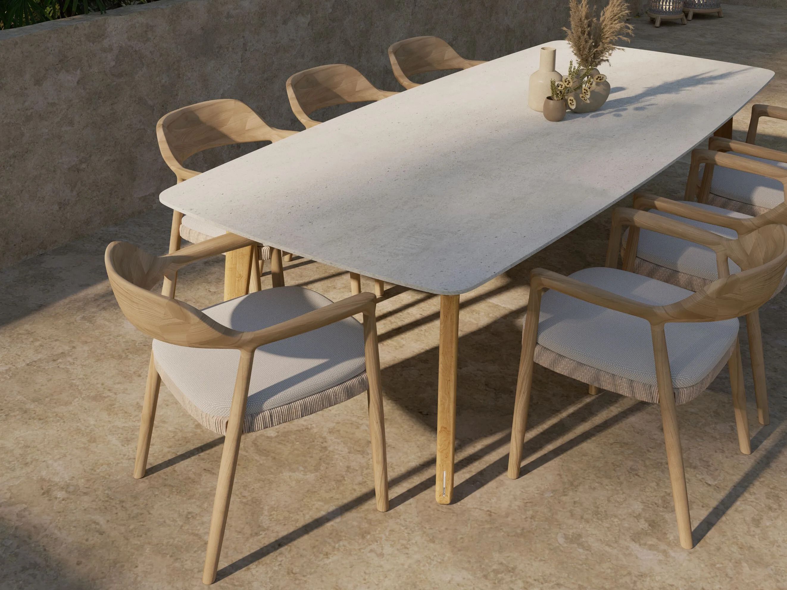 YIKO Teak garden chair with armrests By MANUTTI