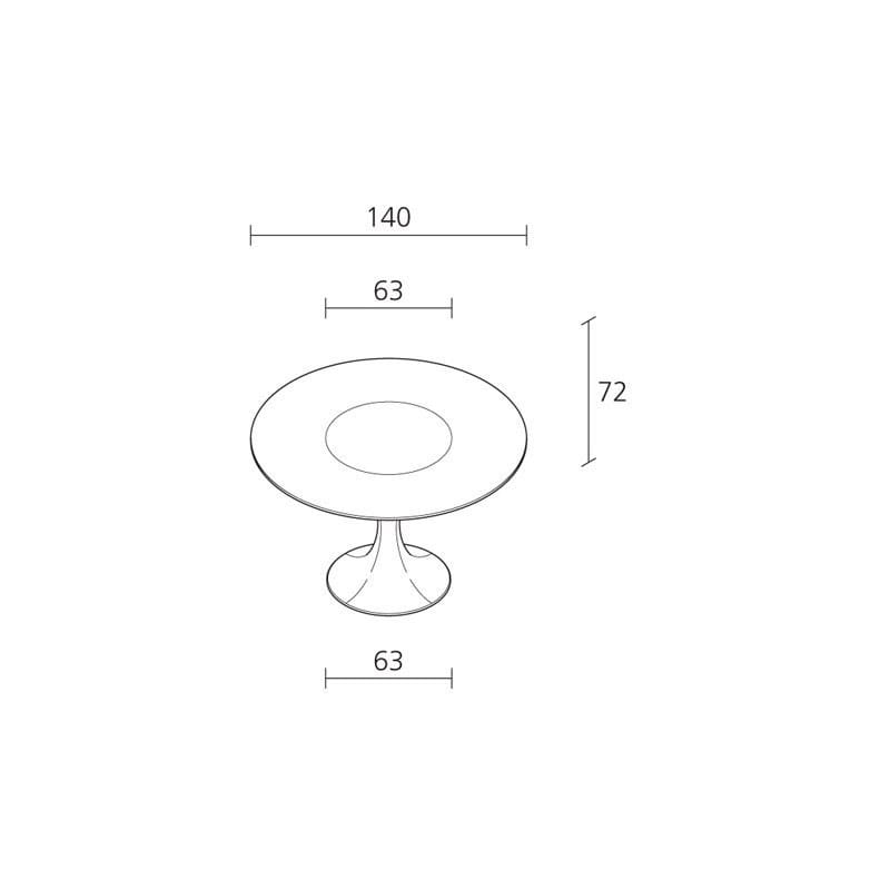 Mesa redonda MANZÙ 08A Colección Manzù By Alias diseño Pio Manzù