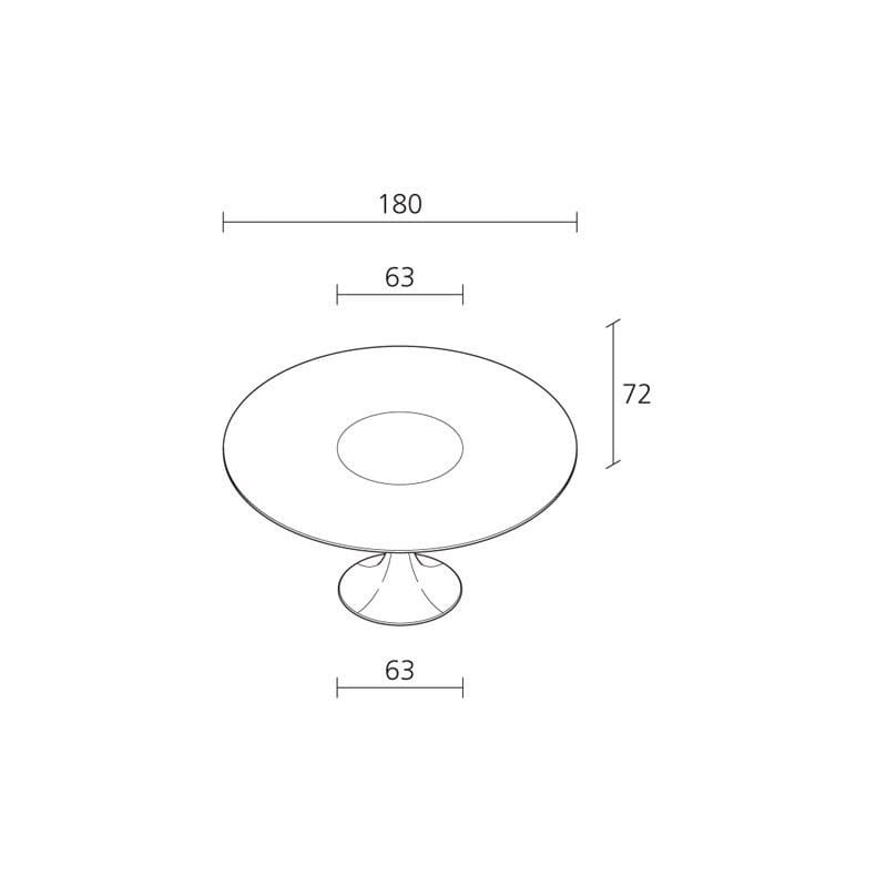 Lacquered round table with Lazy Susan MANZÙ TABLE 08C By Alias design ...