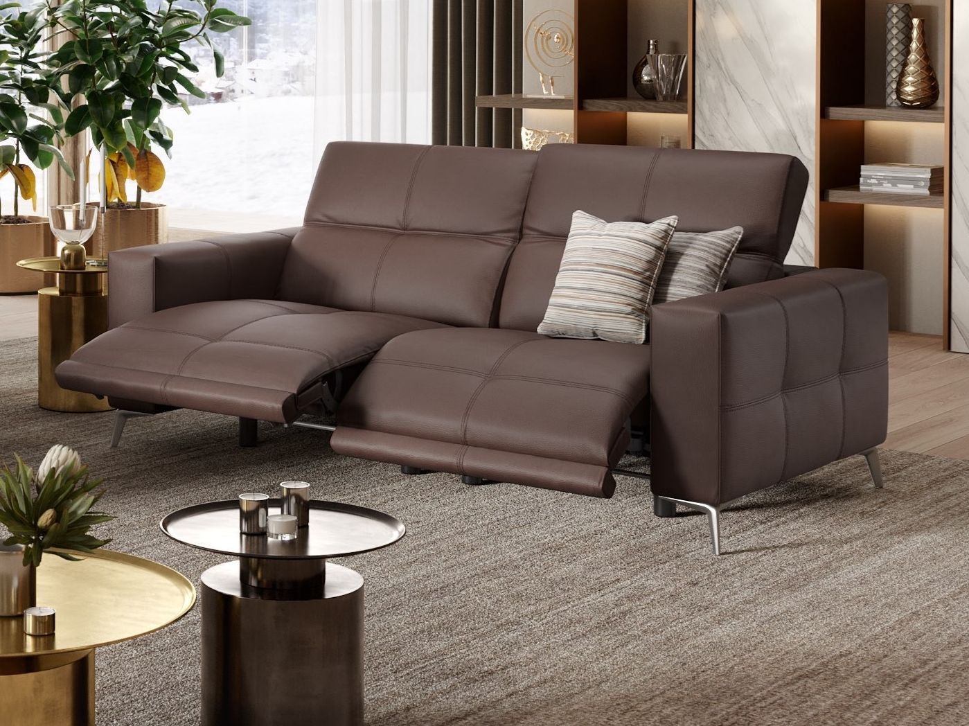 MARBELLA 3 seater leather sofa By Sofanella
