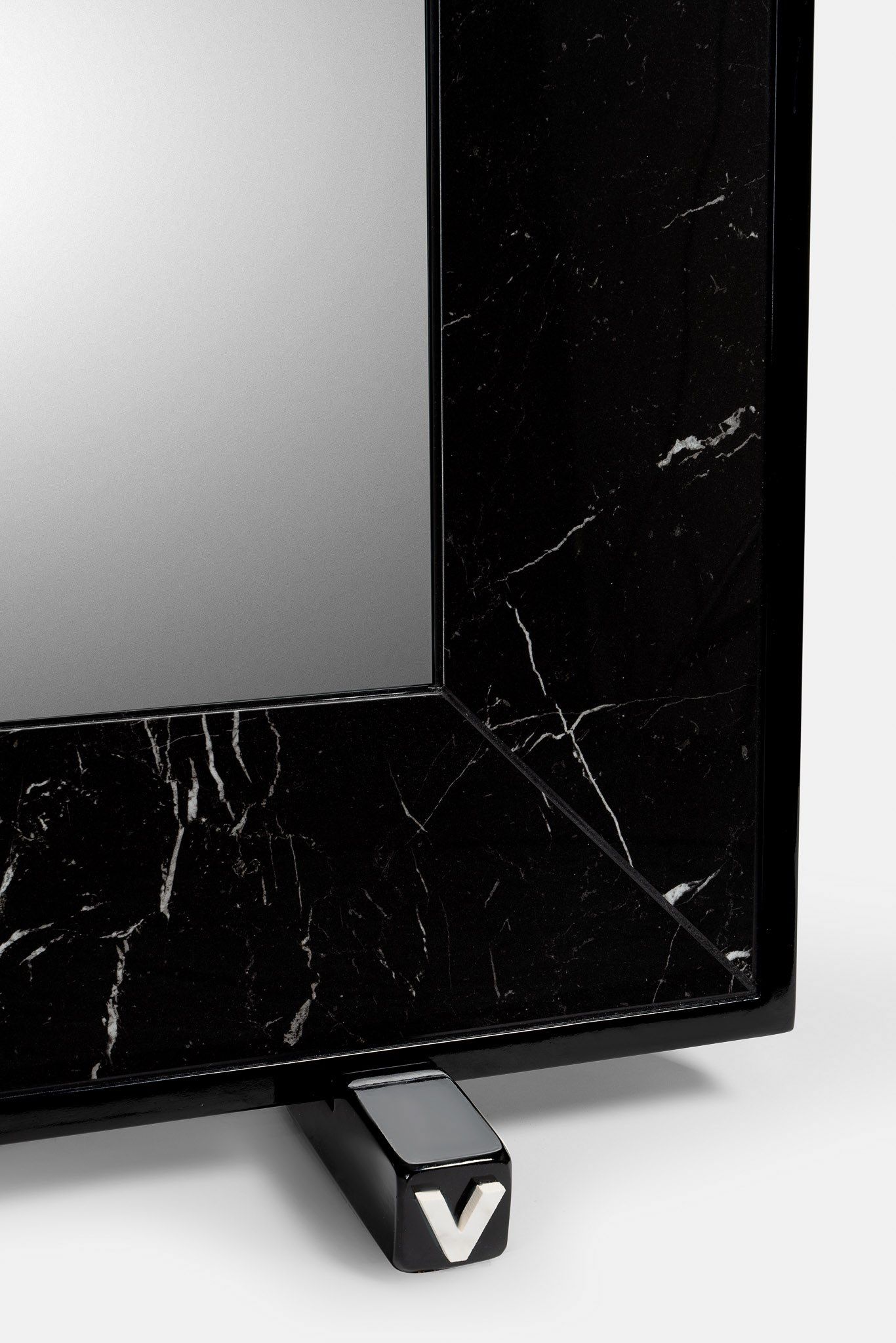 Framed porcelain stoneware mirror MARBLE EFFECT MIRROR By Valsecchi Marmi