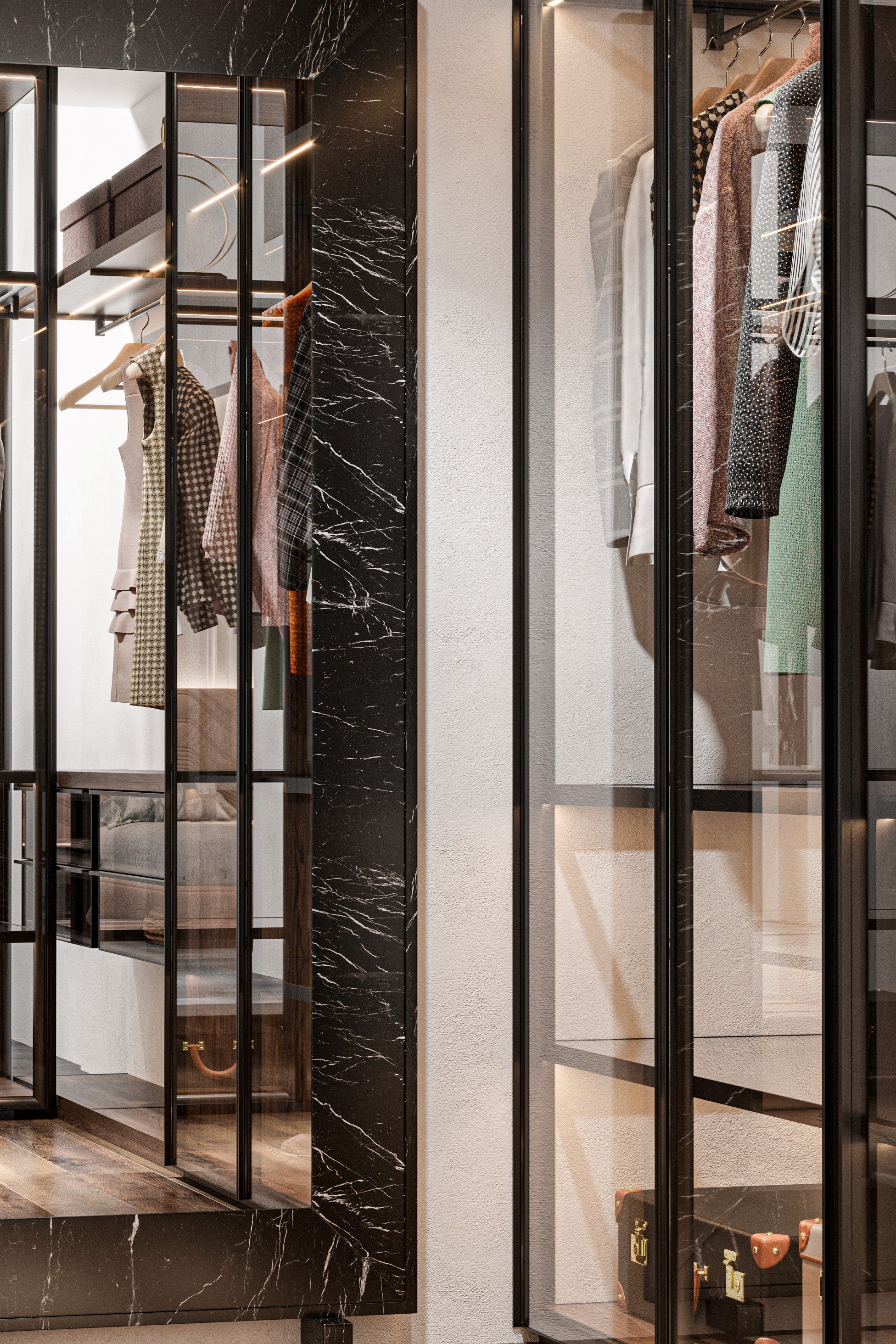 Framed porcelain stoneware mirror MARBLE EFFECT MIRROR By Valsecchi Marmi