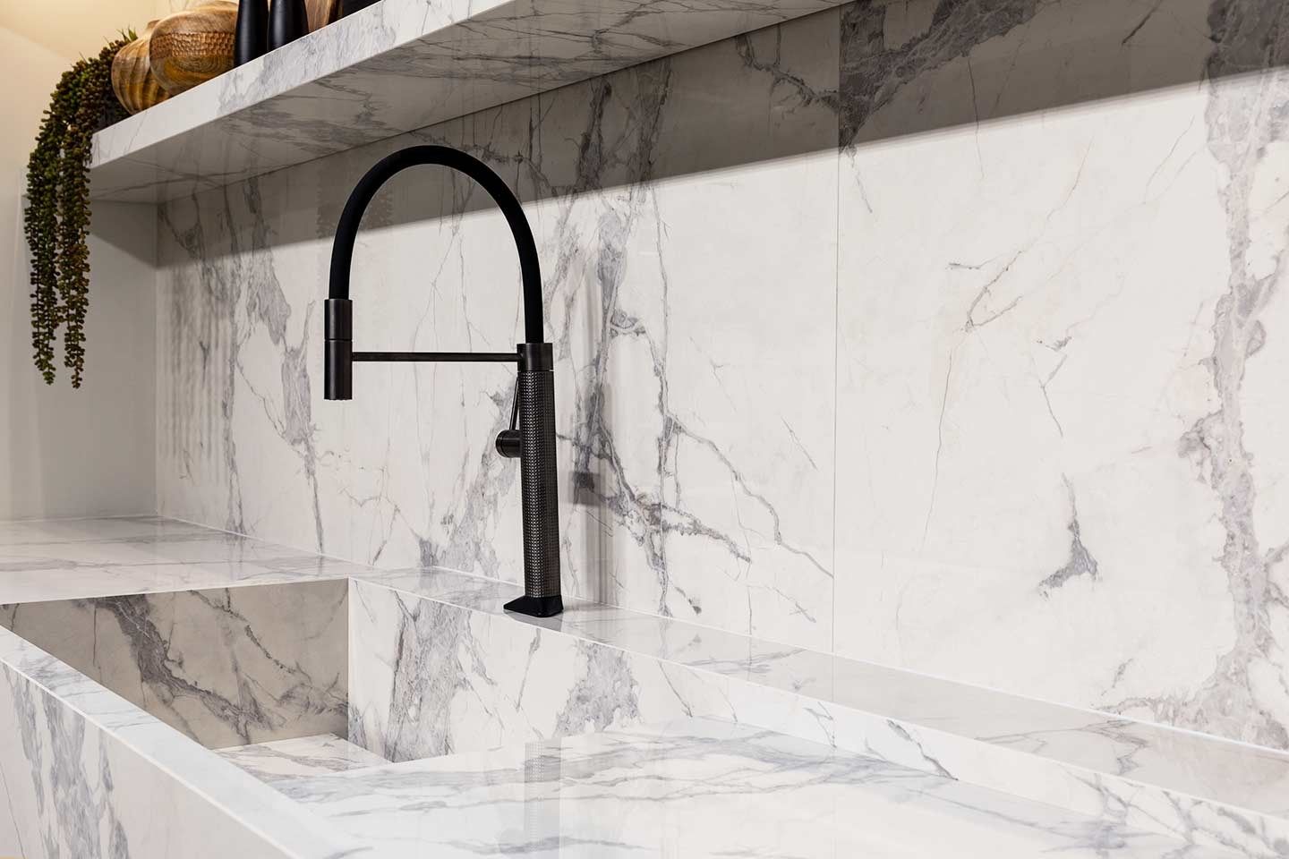 MARBLE Porcelain stoneware kitchen worktop By FLORIM stone