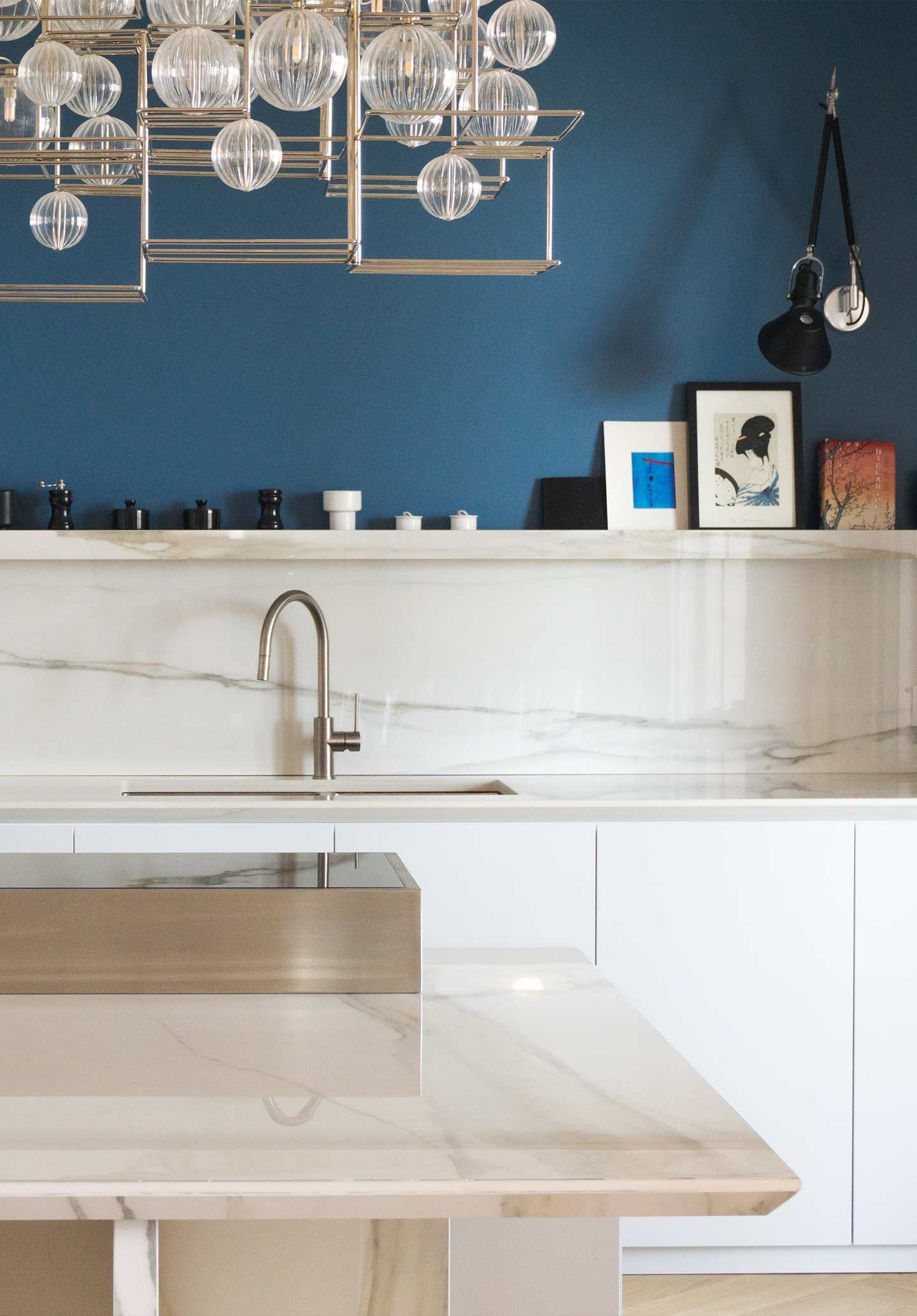 MARBLE Porcelain stoneware kitchen worktop By FLORIM stone