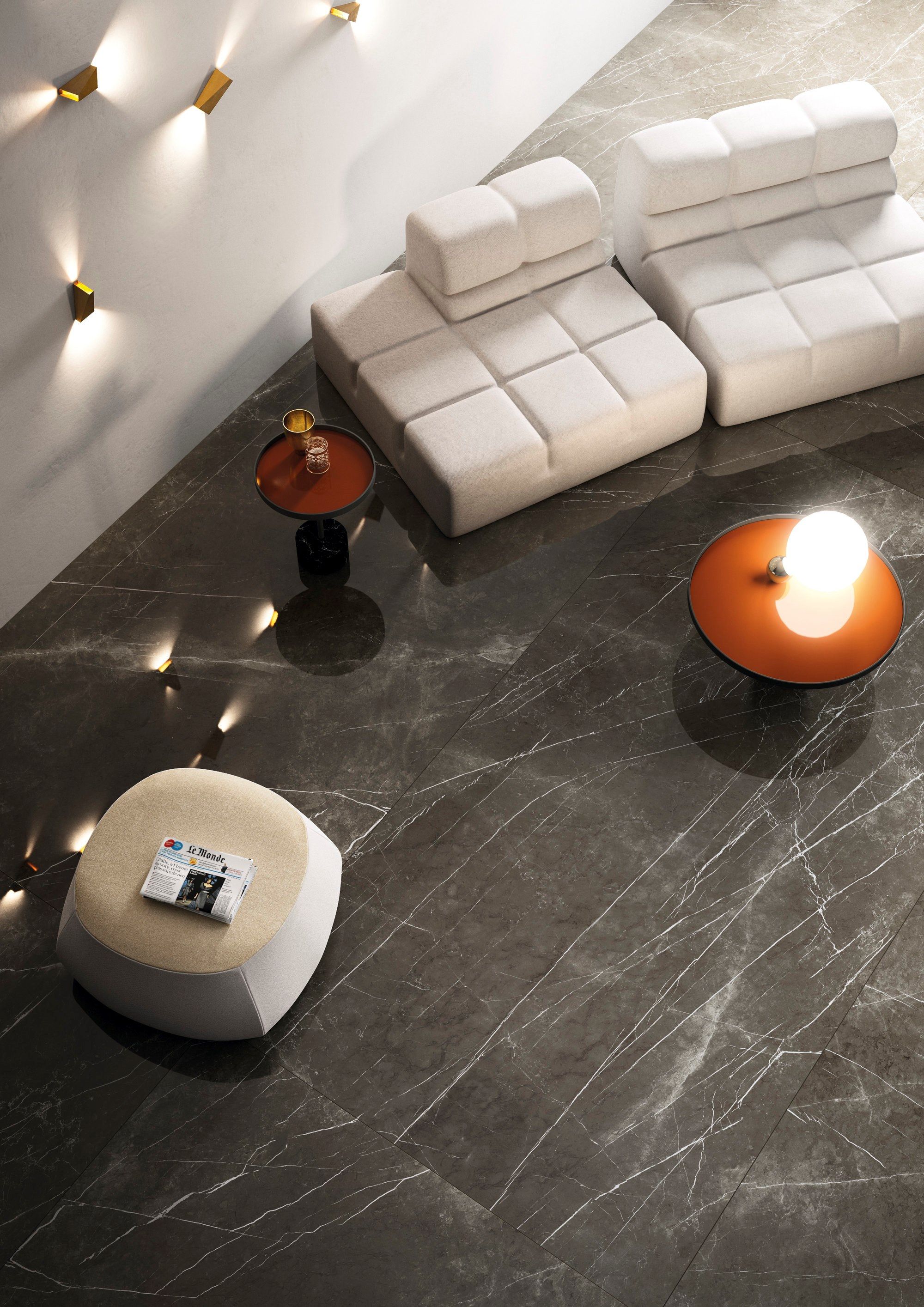 MARBLE LAB - PIETRA GREY Porcelain stoneware wall/floor tiles with ...