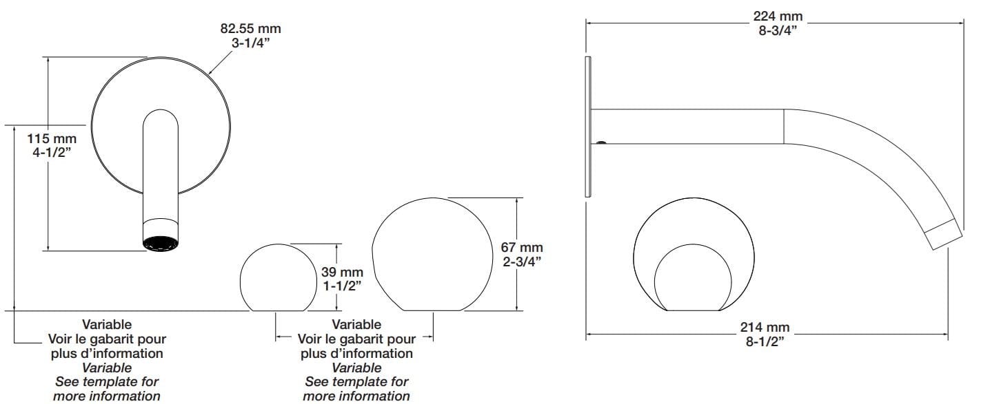 MARIE B35 | Rubinetto per lavabo a muro By BARIL