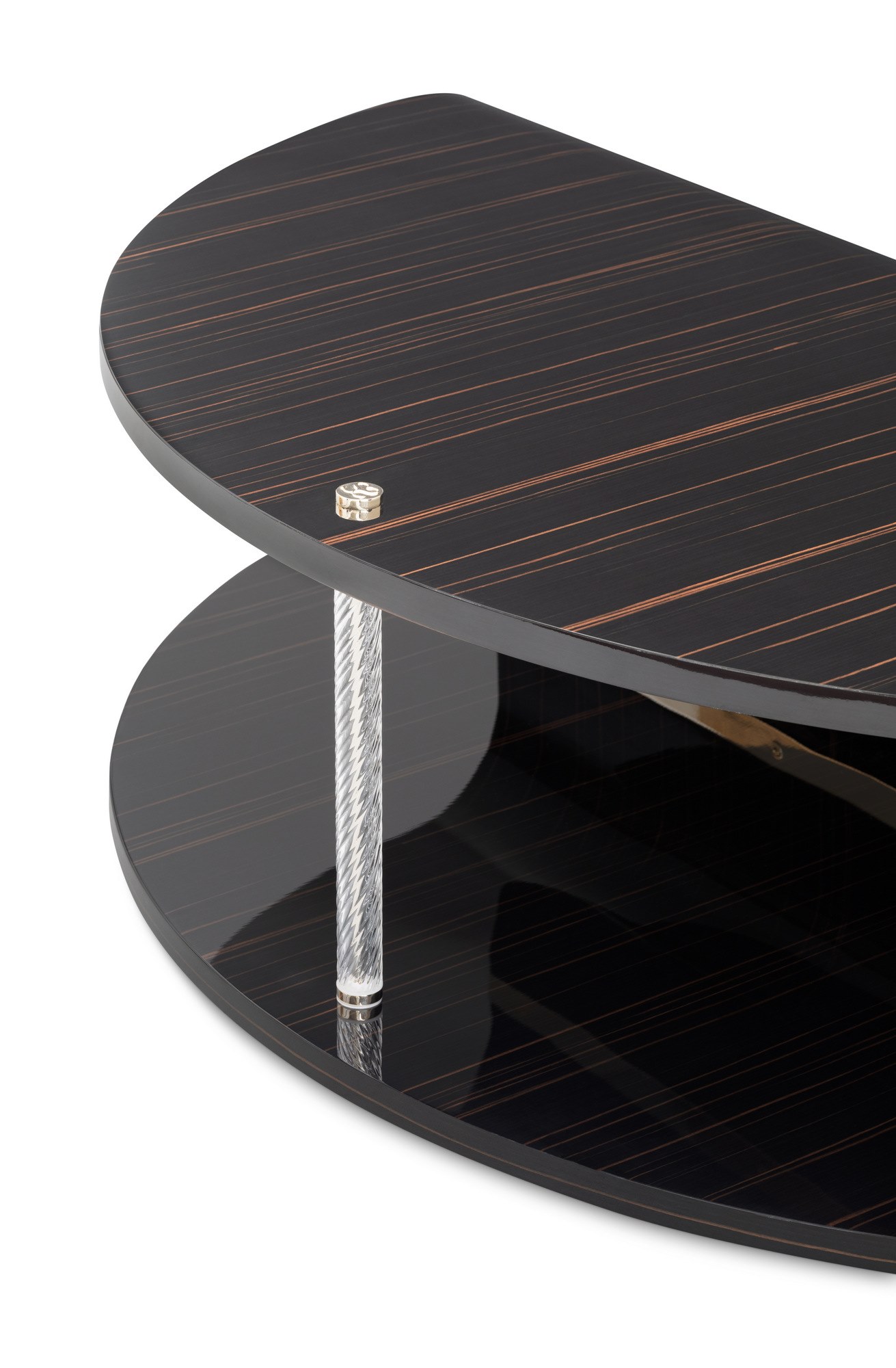 Wood and glass coffee table MARS By Sicis design Massimiliano Raggi