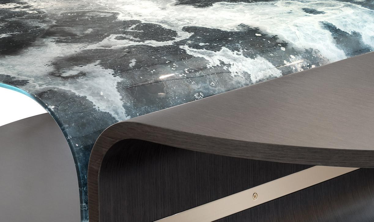 MARS Wood and glass coffee table By Sicis | design Massimiliano Raggi