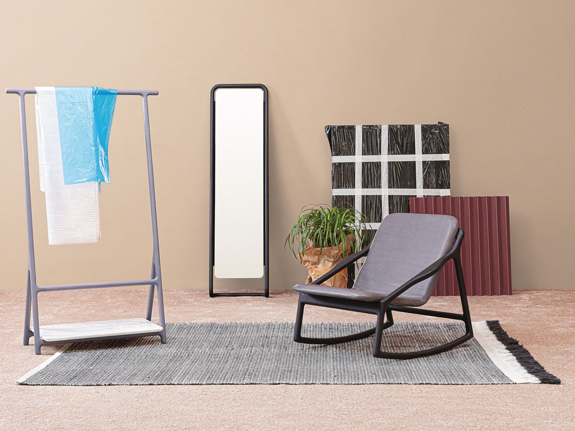 MARSHALL Rocking upholstered solid wood armchair By Woak | design Zoran ...