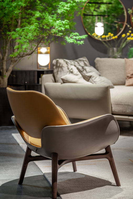 MARTHA Upholstered leather armchair with armrests By Poltrona Frau ...