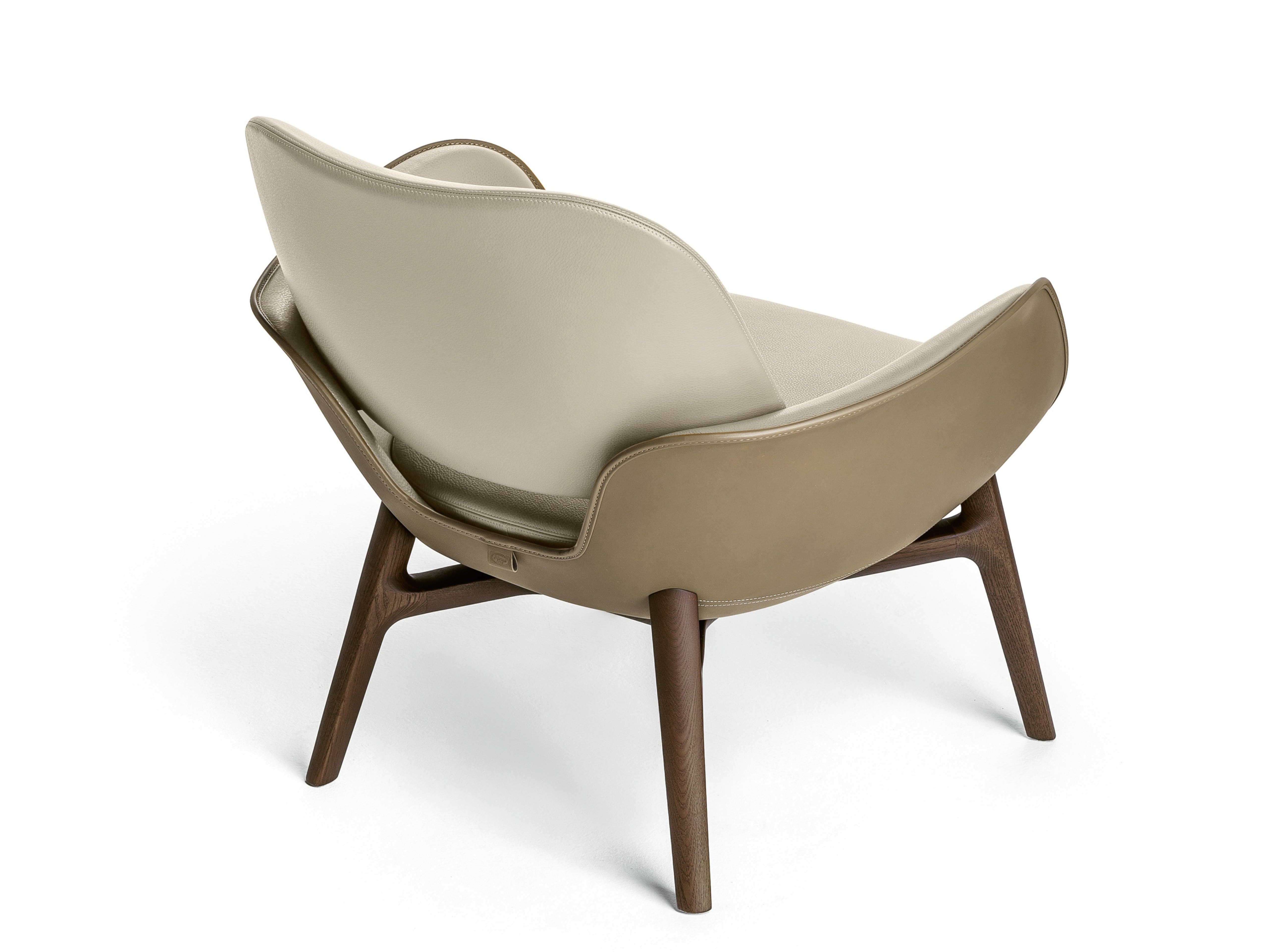 MARTHA Upholstered leather armchair with armrests By Poltrona Frau ...