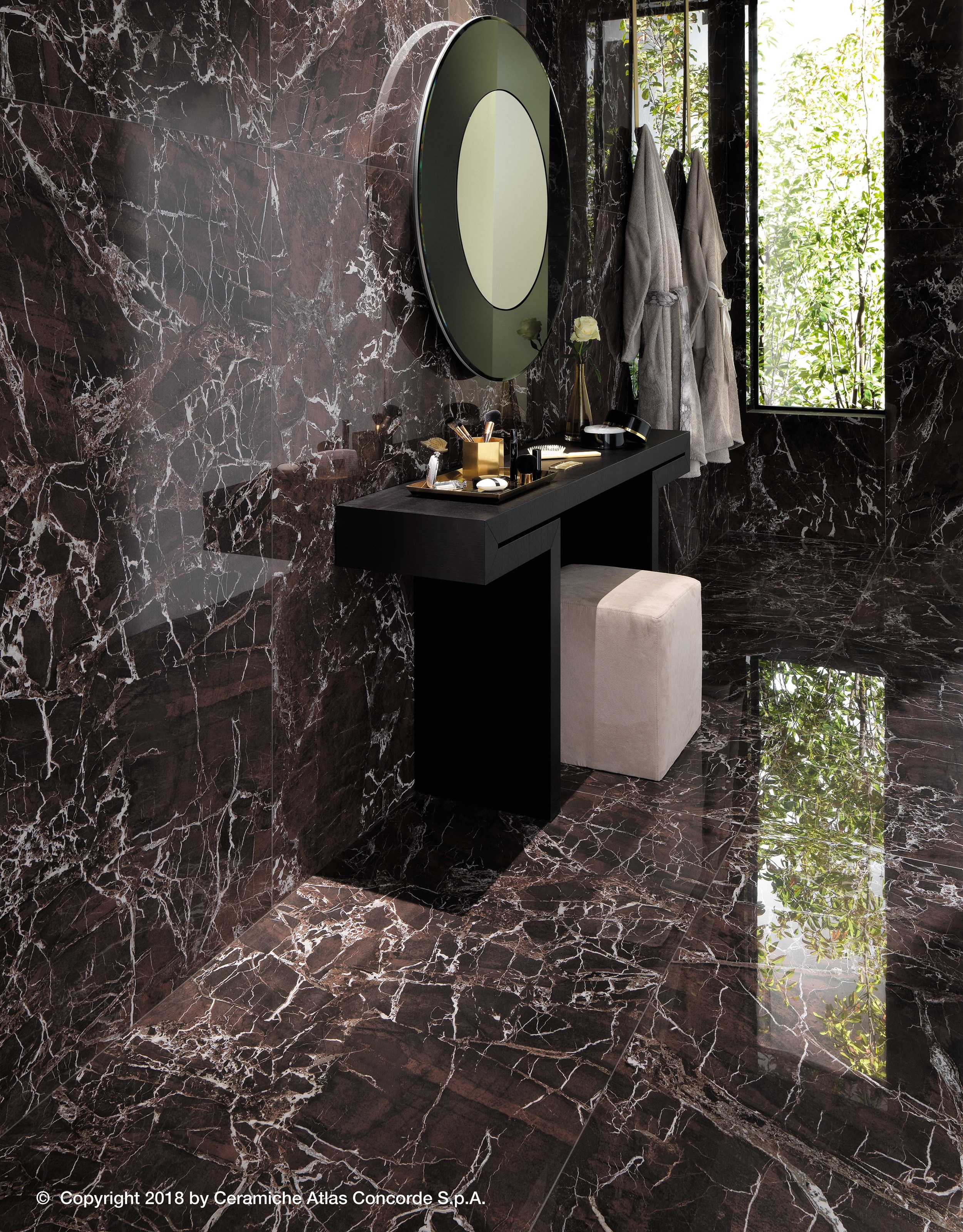 MARVEL EDGE Porcelain stoneware flooring with marble effect By Atlas ...