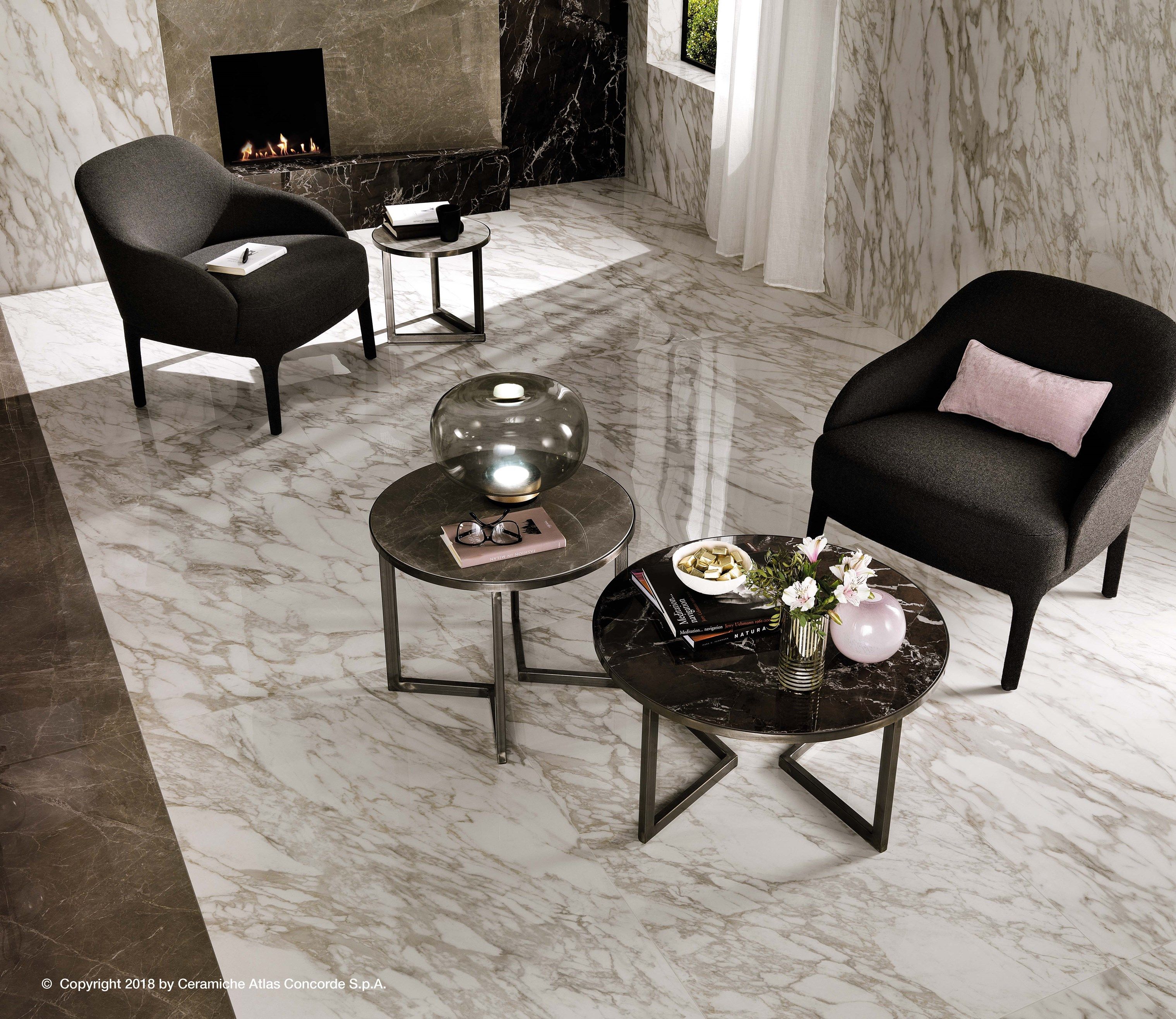 MARVEL EDGE Porcelain stoneware flooring with marble effect By Atlas ...