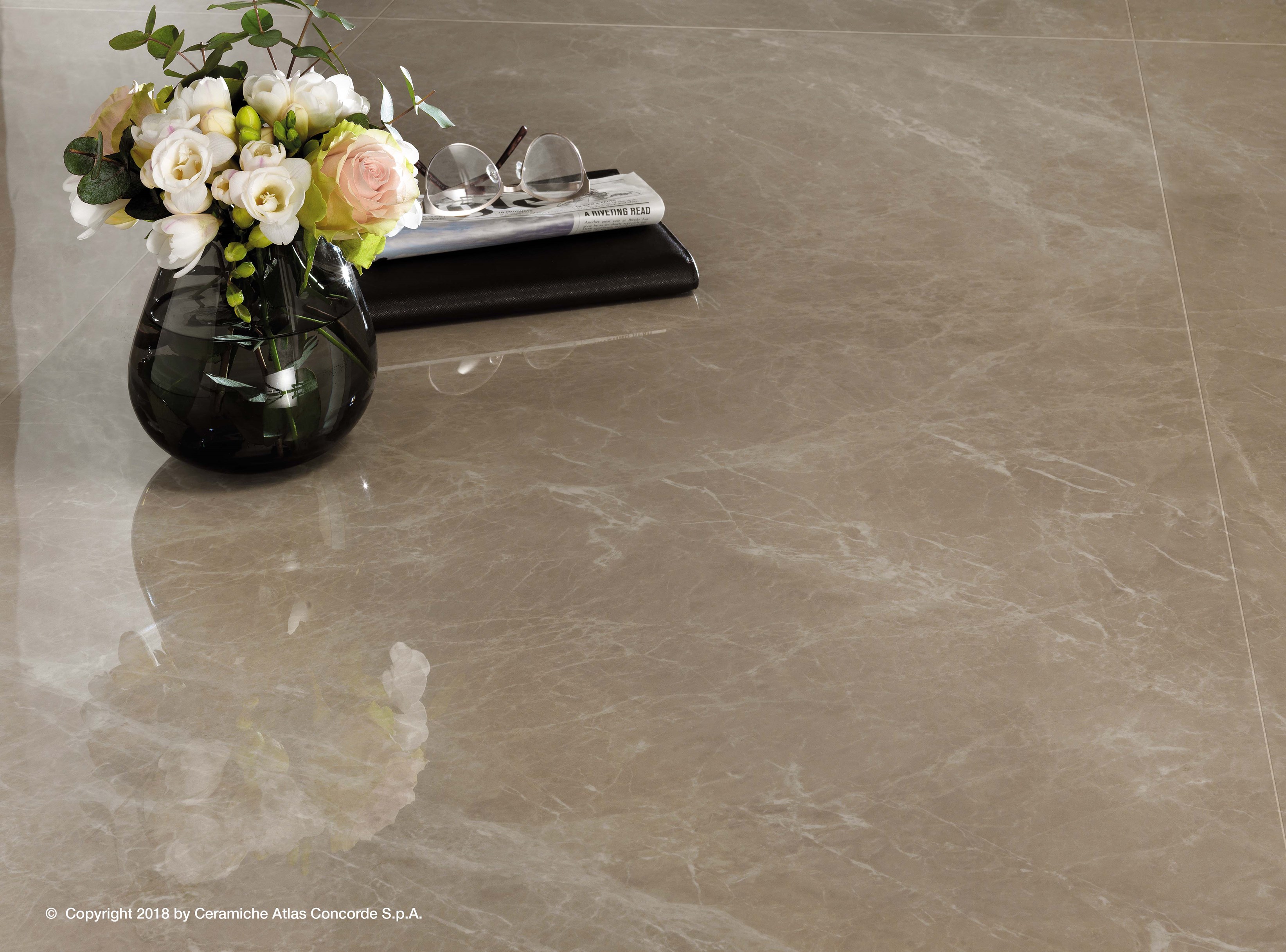 MARVEL EDGE Porcelain stoneware flooring with marble effect By Atlas ...