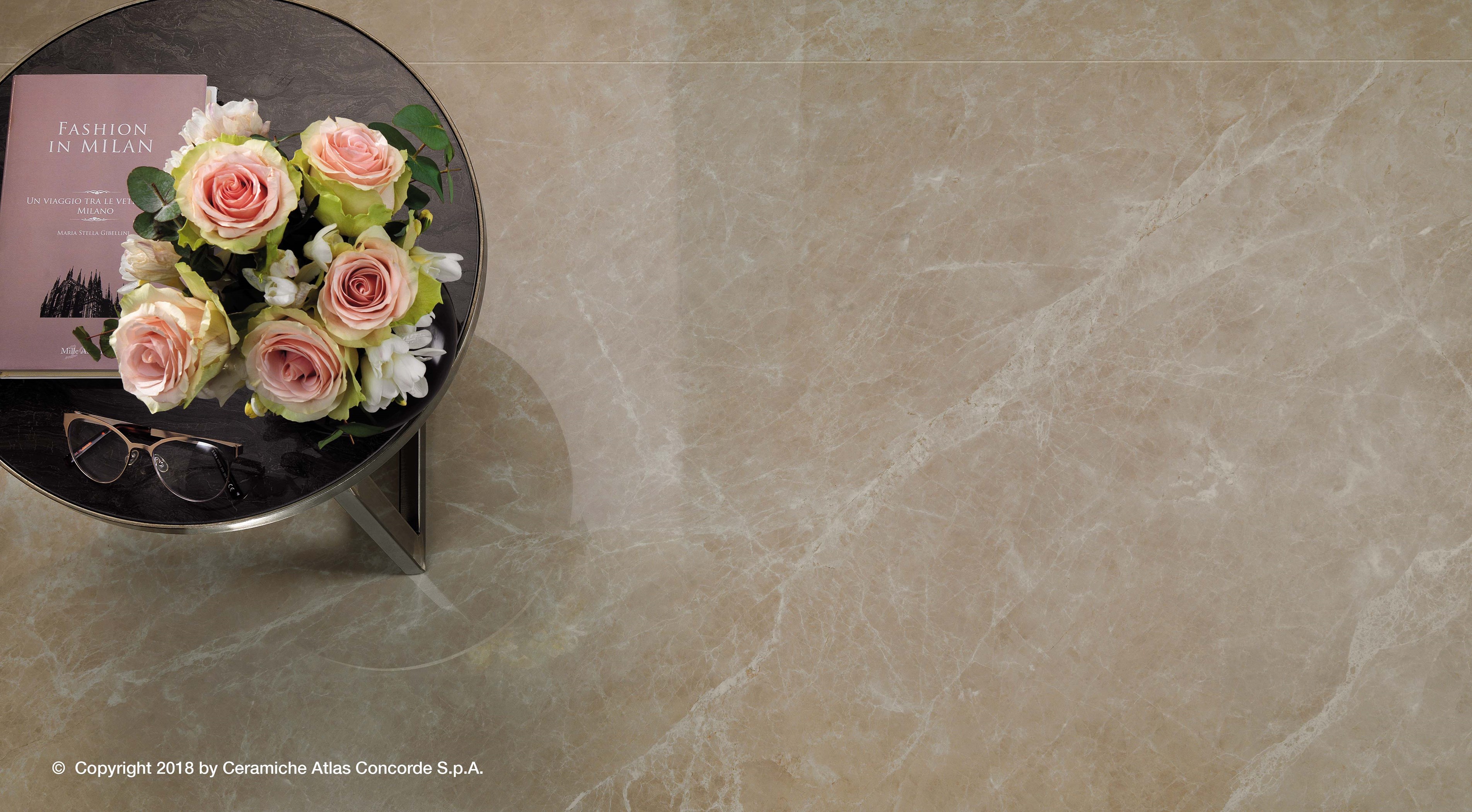 MARVEL EDGE Porcelain stoneware flooring with marble effect By Atlas ...