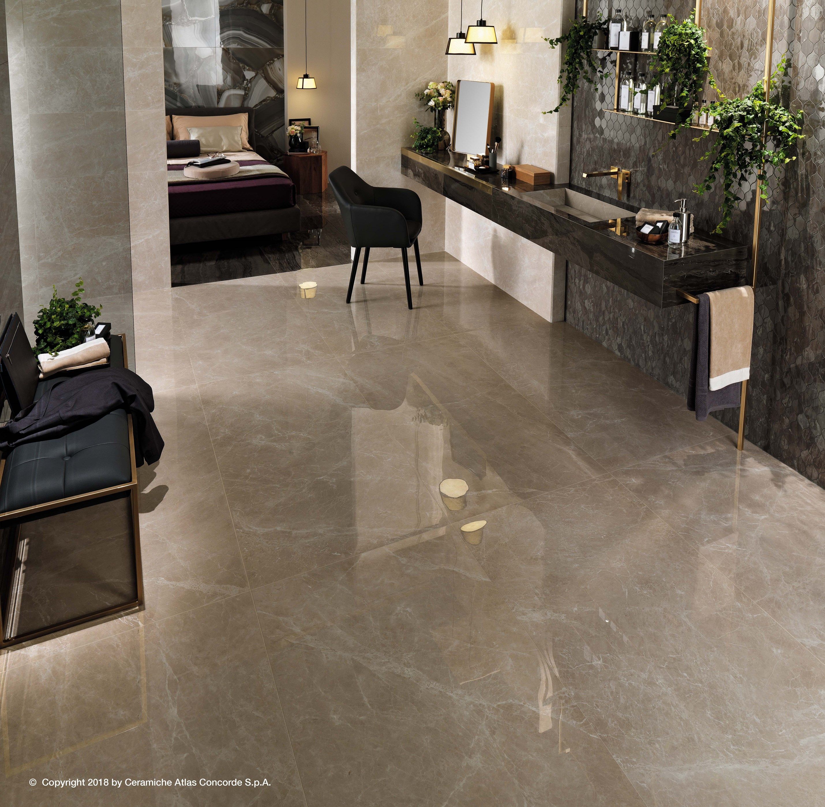MARVEL EDGE Porcelain stoneware flooring with marble effect By Atlas ...