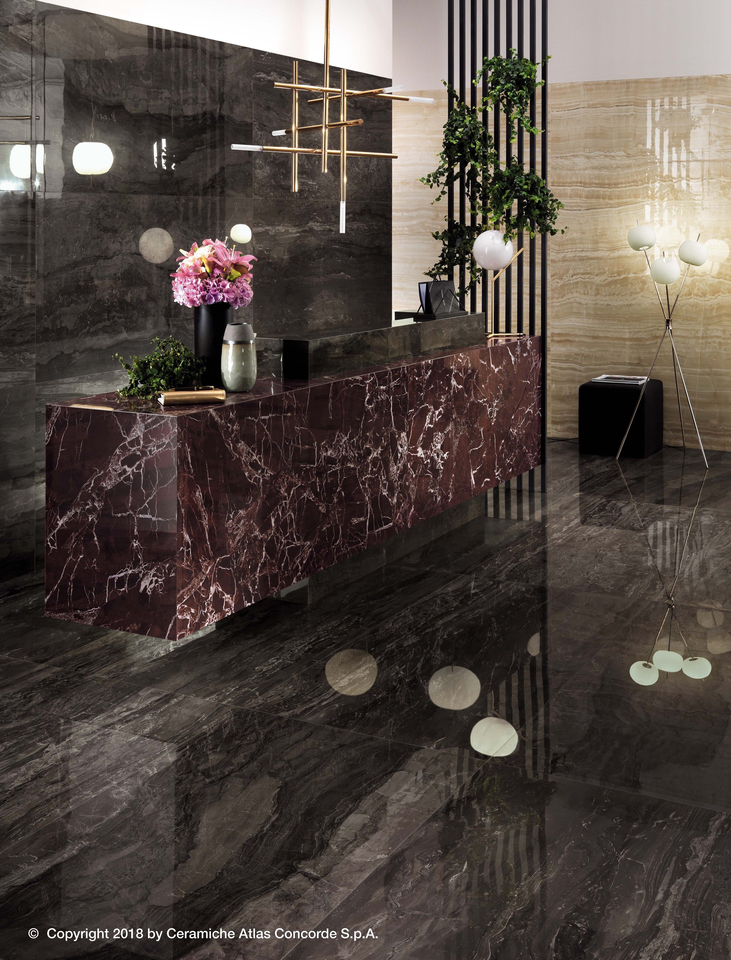 MARVEL EDGE Porcelain stoneware flooring with marble effect By Atlas ...