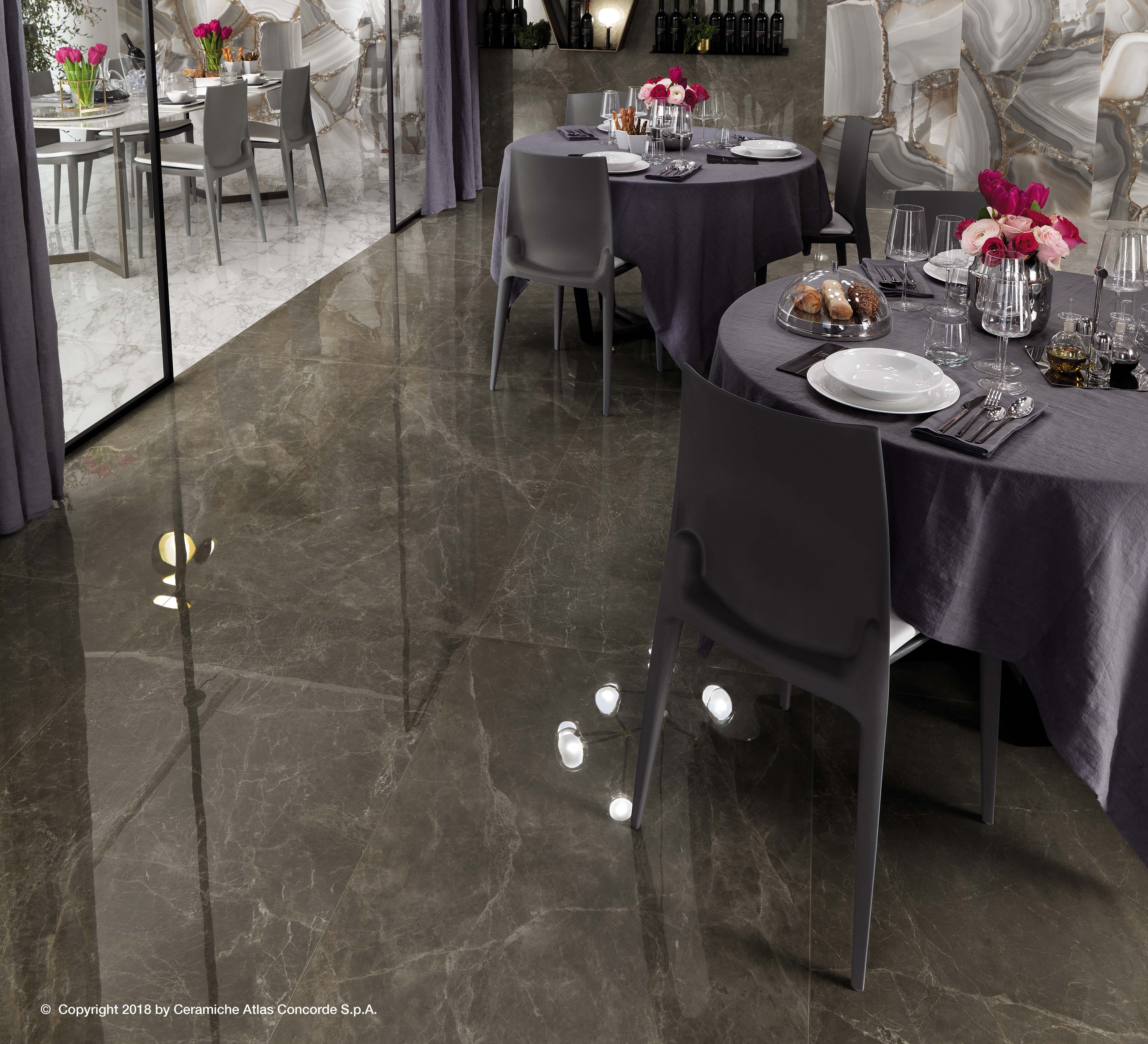 MARVEL EDGE Porcelain stoneware flooring with marble effect By Atlas ...