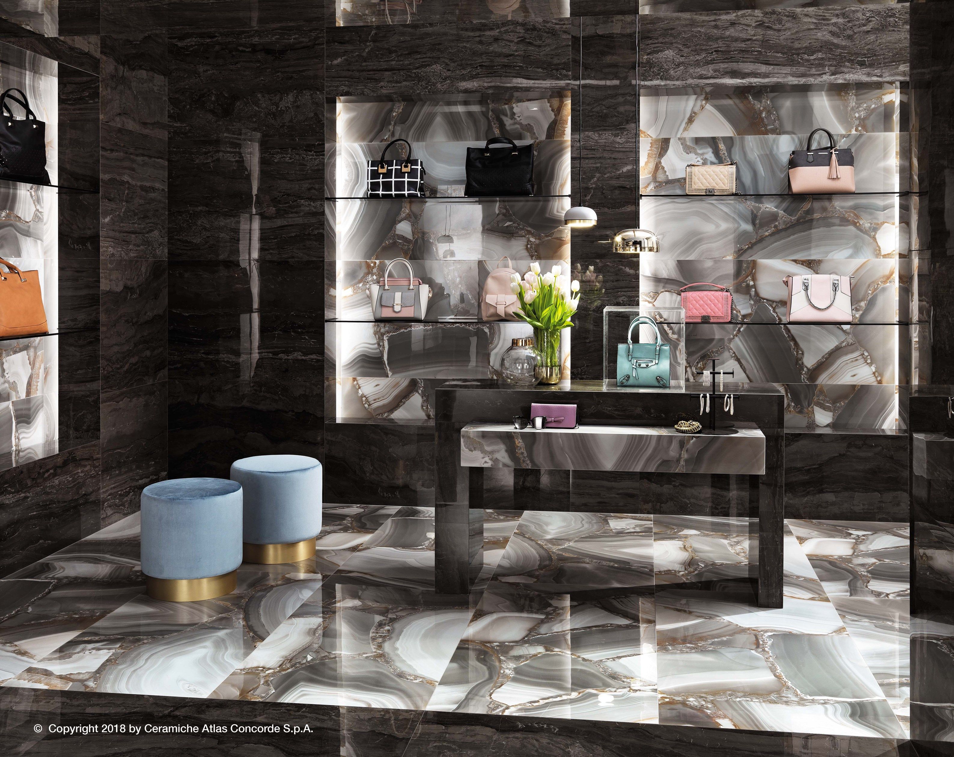 MARVEL EDGE Porcelain stoneware flooring with marble effect By Atlas ...