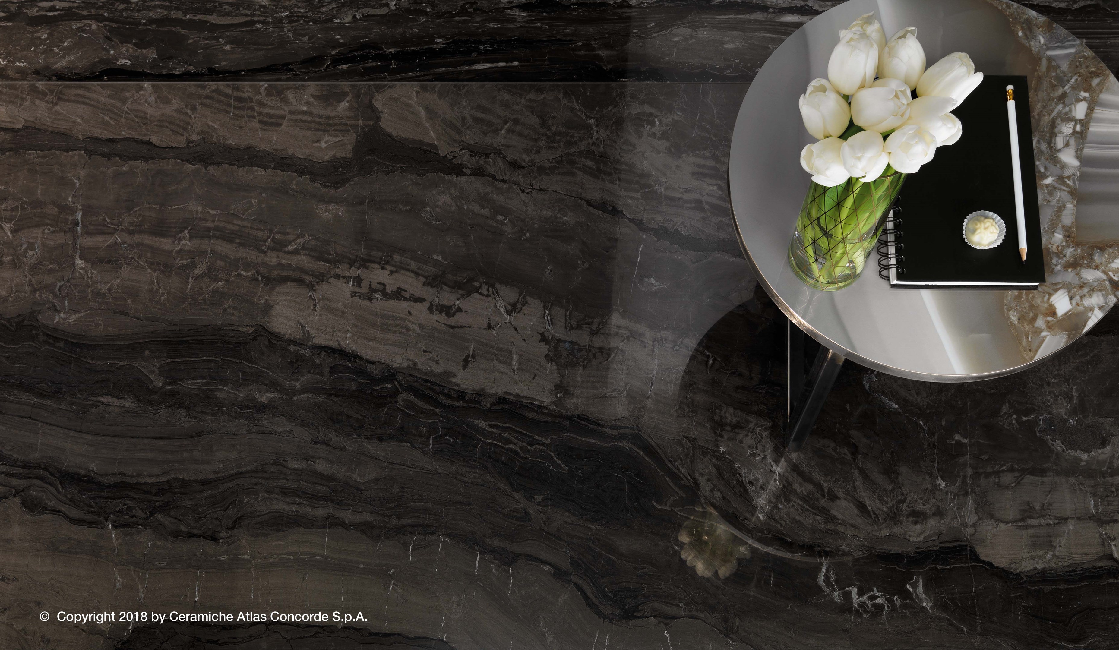 MARVEL EDGE Porcelain stoneware flooring with marble effect By Atlas ...