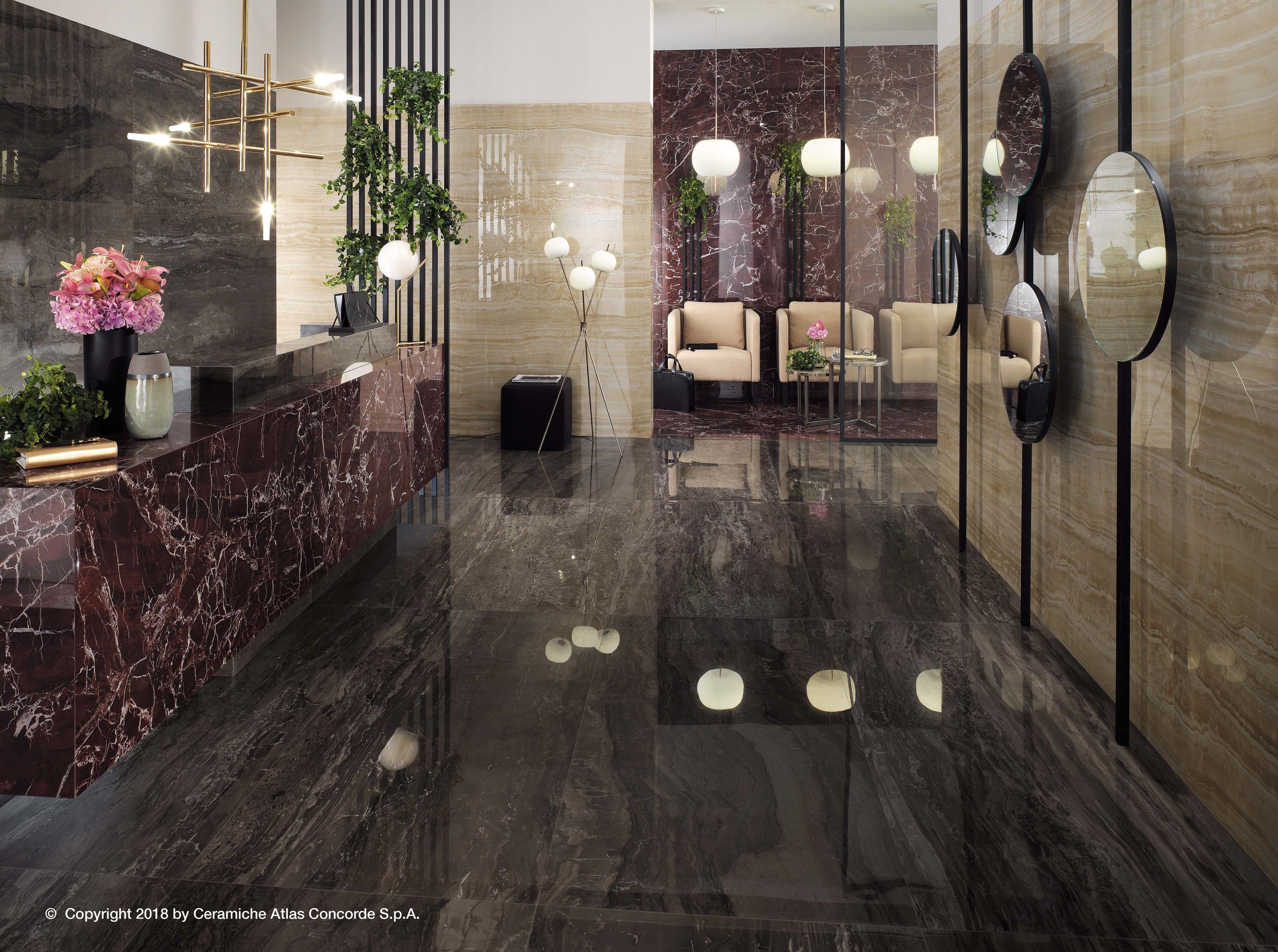 MARVEL EDGE Porcelain stoneware flooring with marble effect By Atlas ...