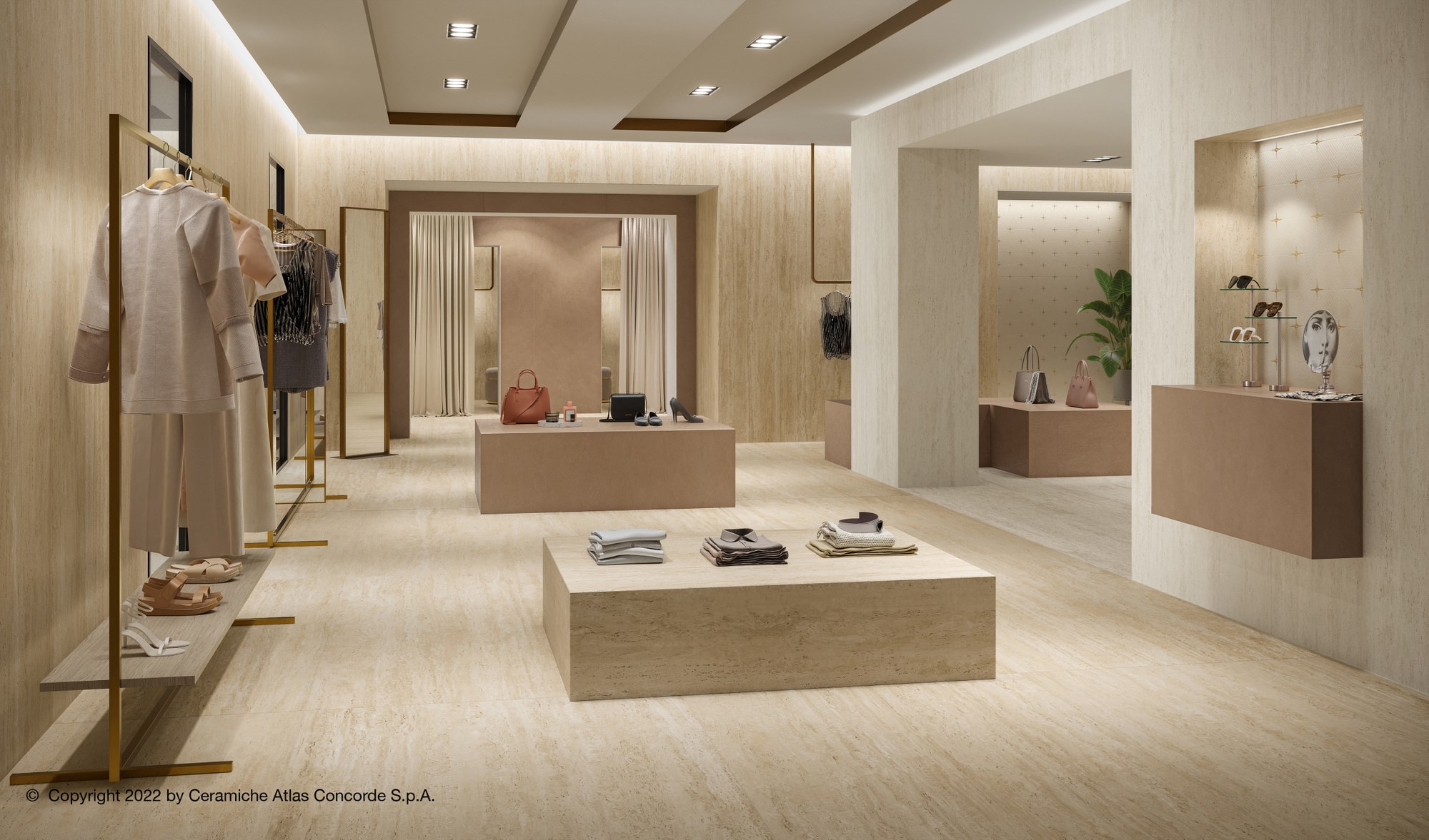MARVEL TRAVERTINE Wall/floor tiles with marble effect By Atlas Concorde