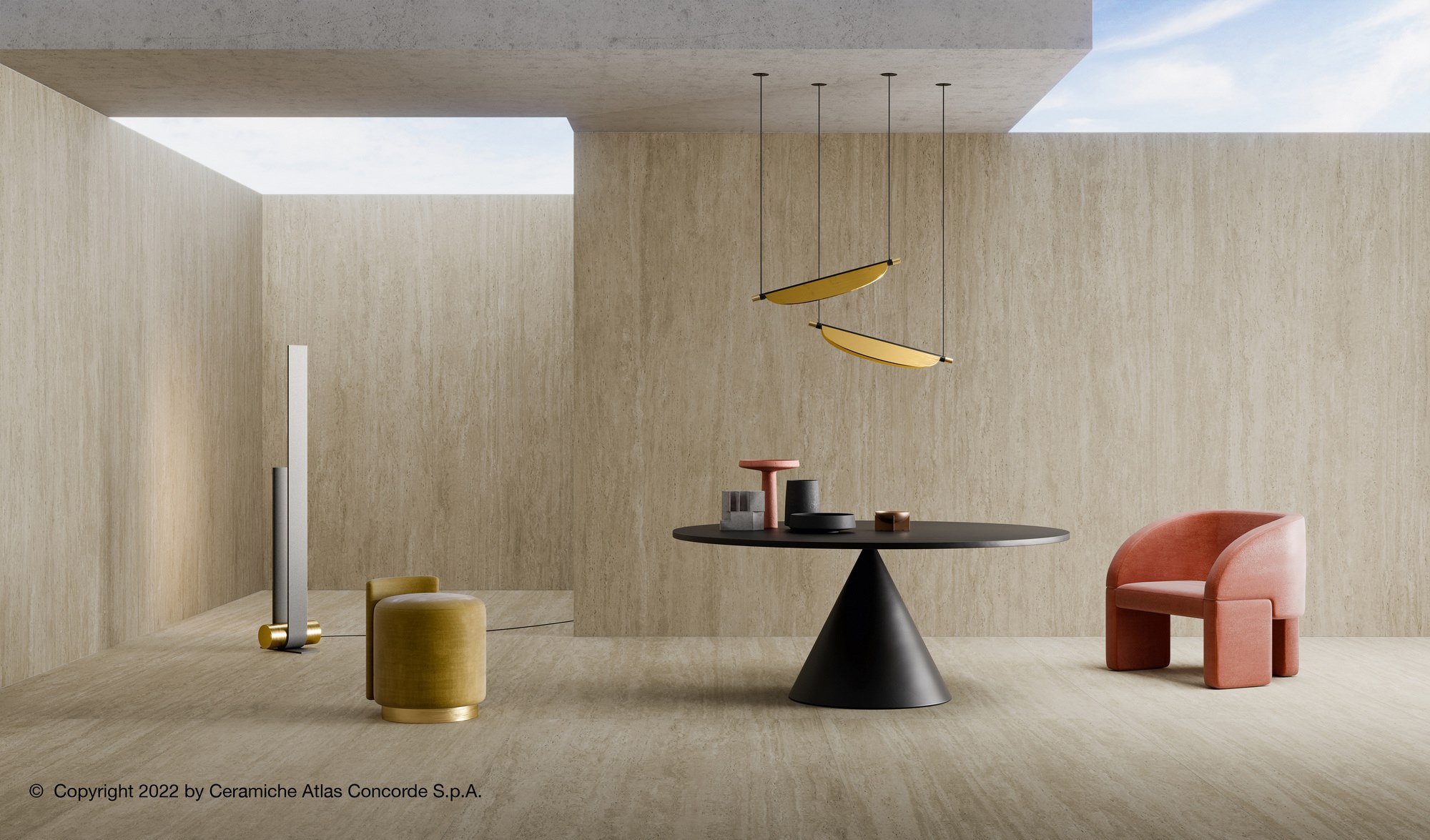 MARVEL TRAVERTINE Wall/floor tiles with marble effect By Atlas Concorde