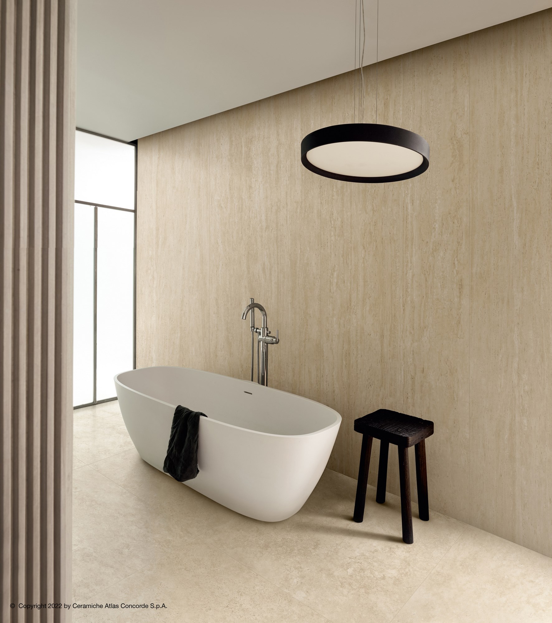 MARVEL TRAVERTINE Wall/floor tiles with marble effect By Atlas Concorde