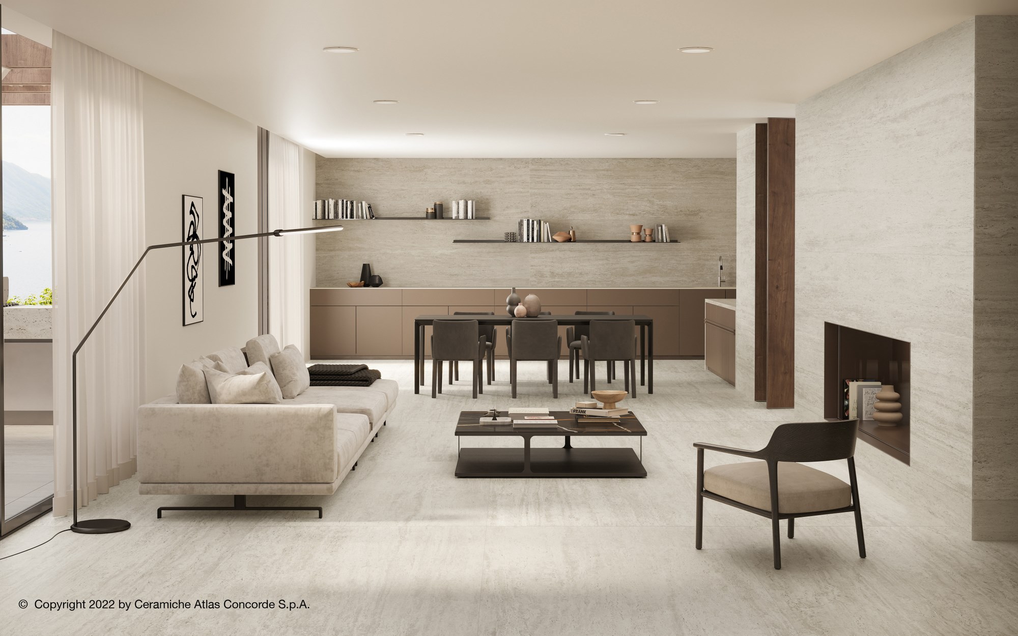 MARVEL TRAVERTINE Wall/floor tiles with marble effect By Atlas Concorde
