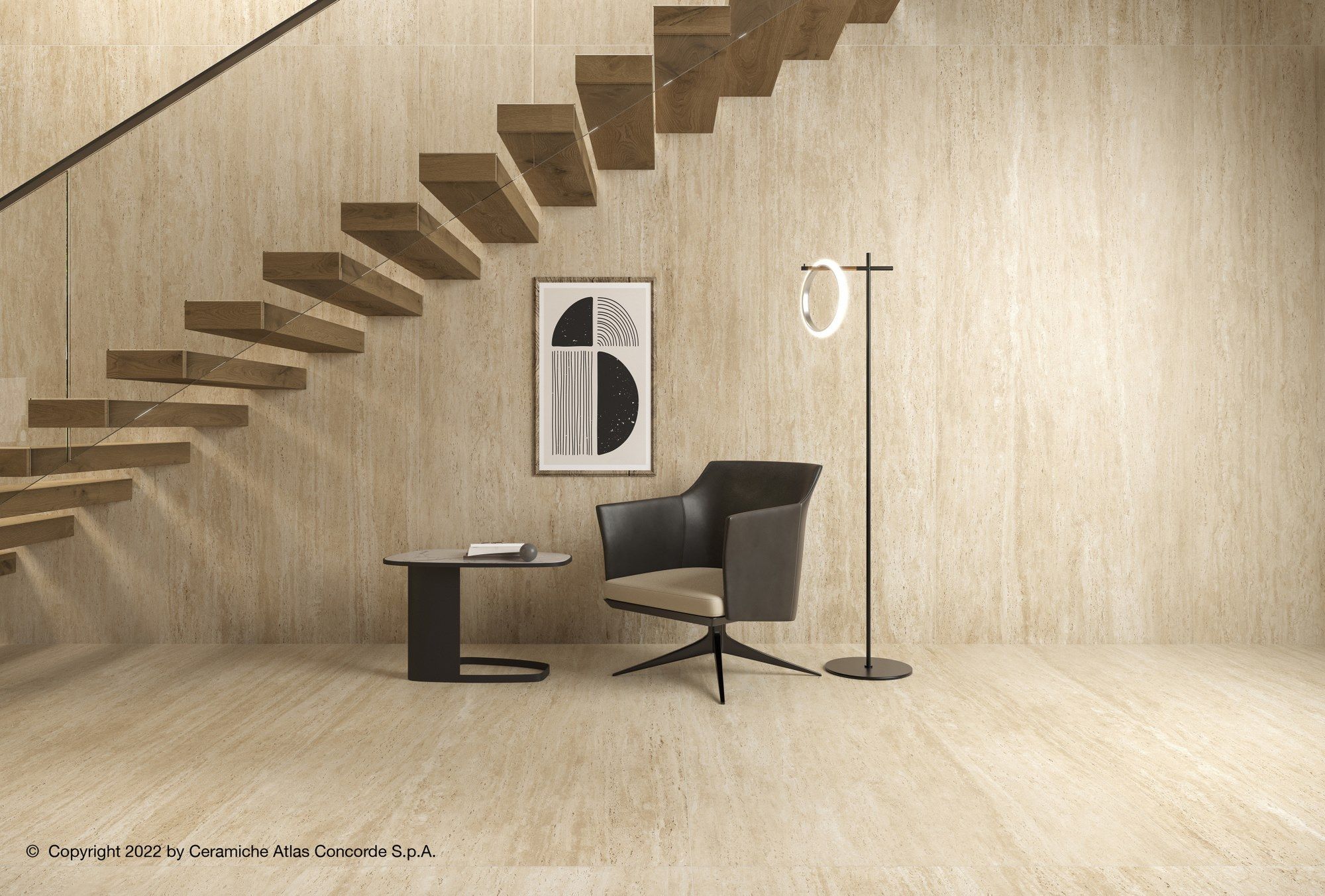 MARVEL TRAVERTINE Wall/floor tiles with marble effect By Atlas Concorde