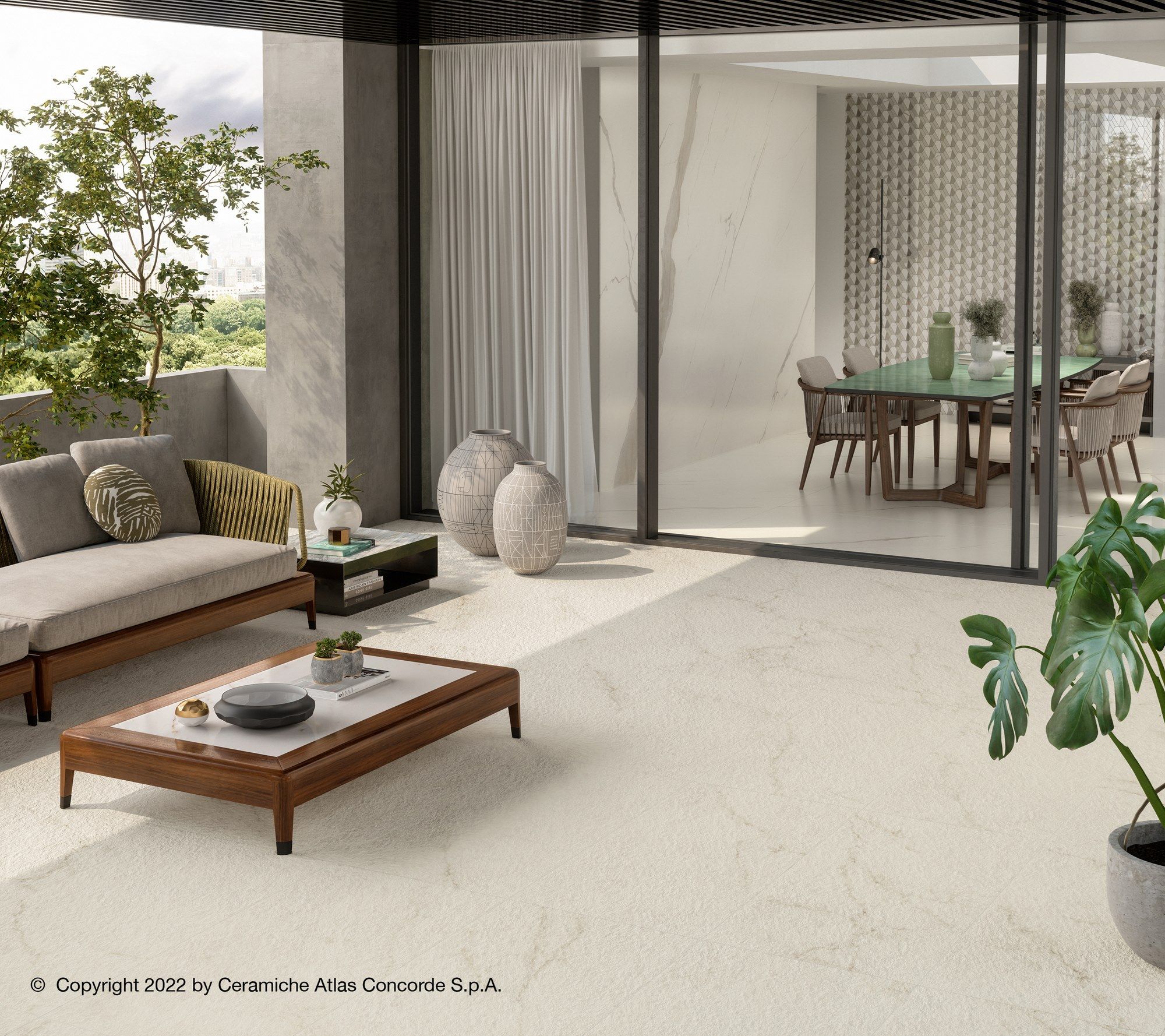 MARVEL X Porcelain stoneware outdoor floor tiles with marble effect By ...