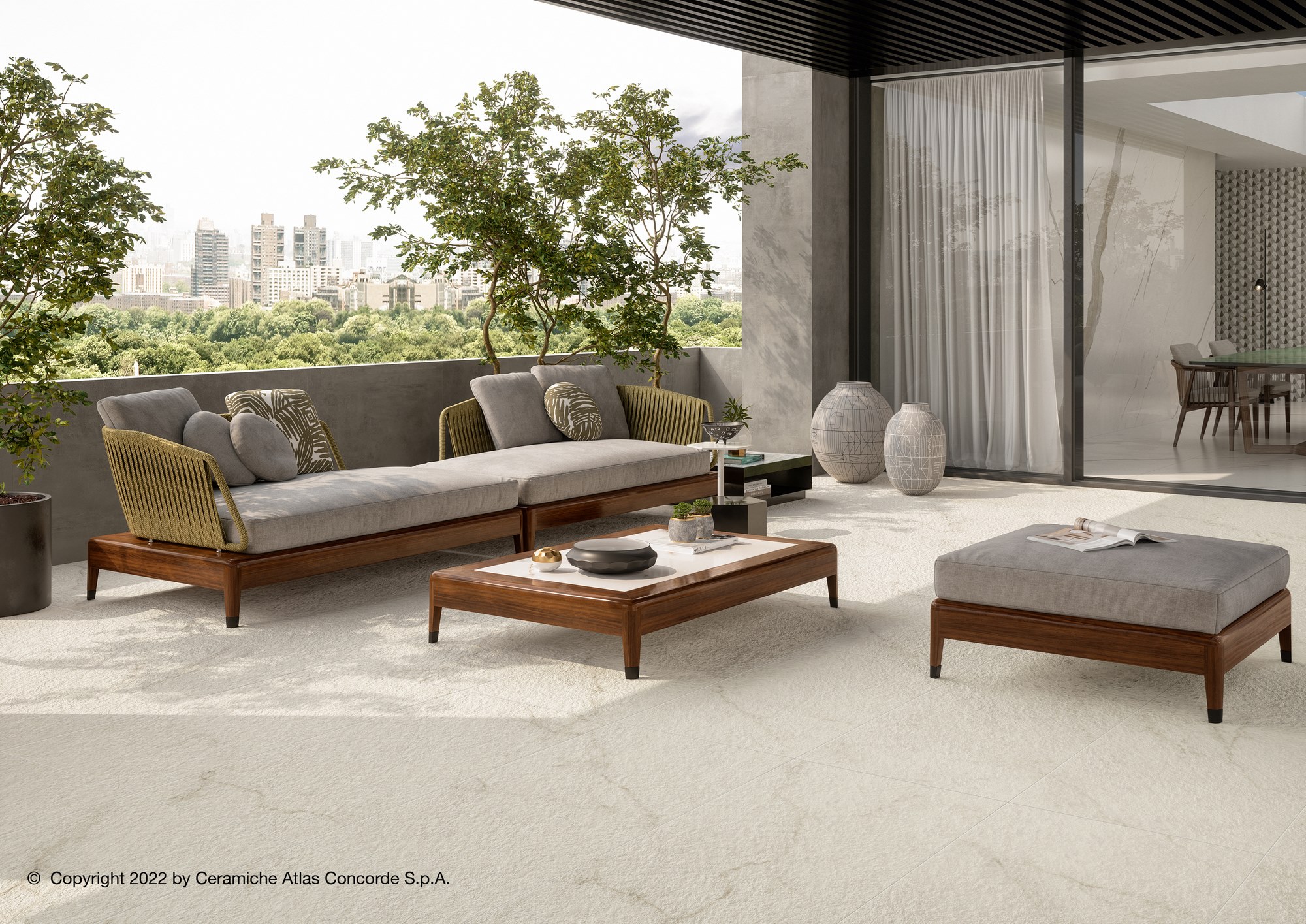 MARVEL X Porcelain stoneware outdoor floor tiles with marble effect By ...