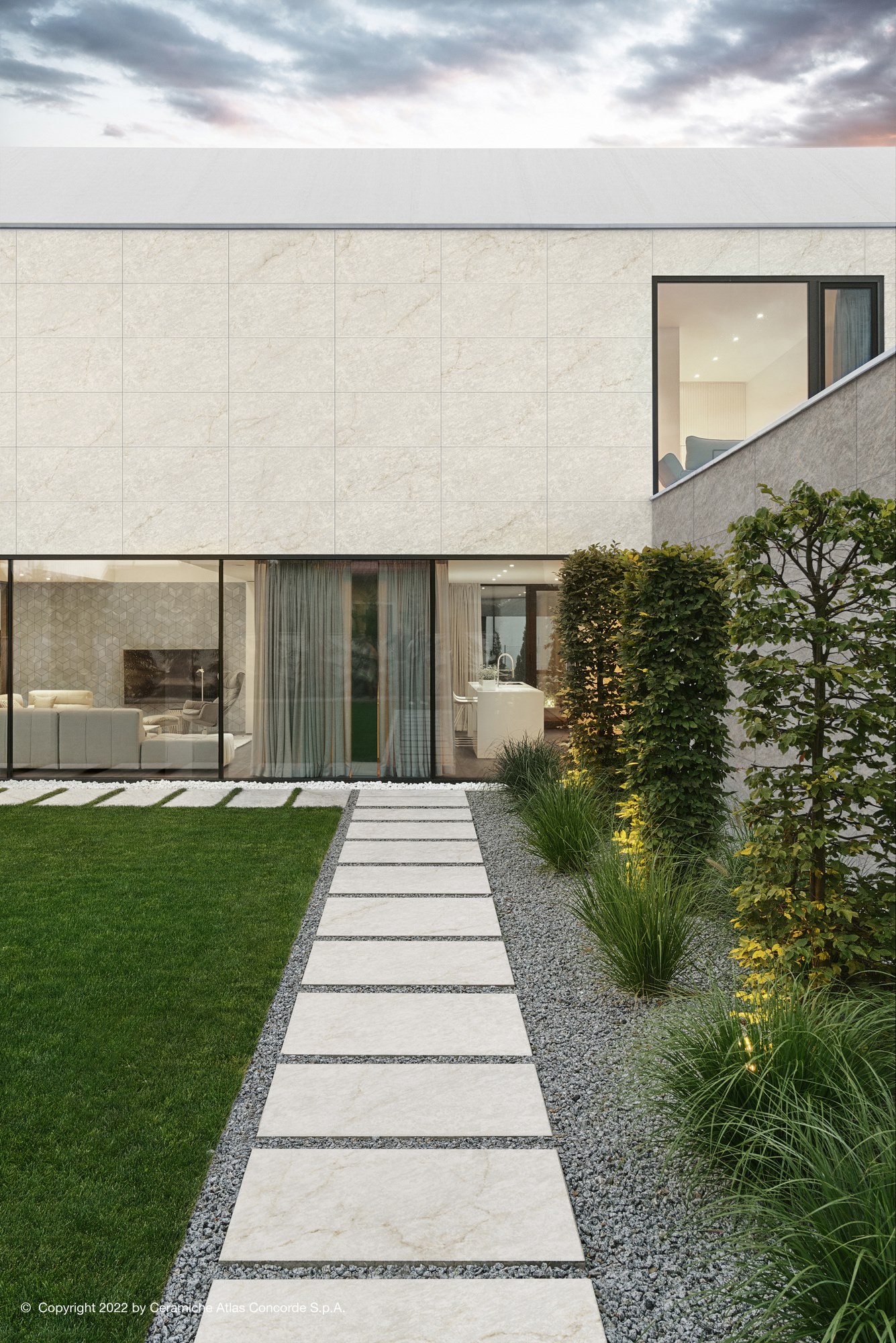 MARVEL X Porcelain stoneware outdoor floor tiles with marble effect By ...