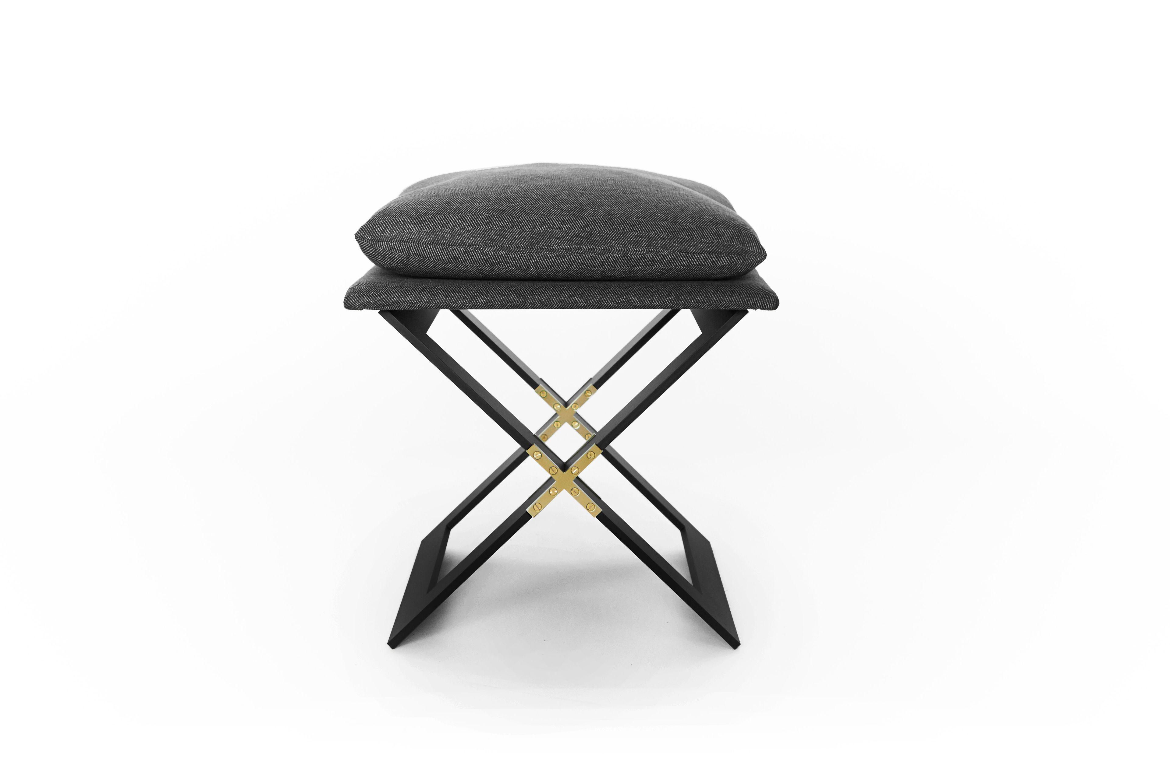 Folding stool with integrated cushion MARX By GABRIEL SCOTT