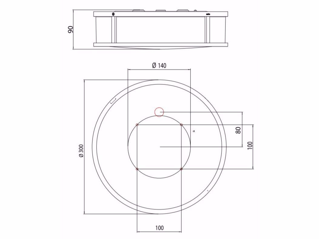 Glass and steel ceiling light with dimmer MASHIKO ROUND By Astro Lighting