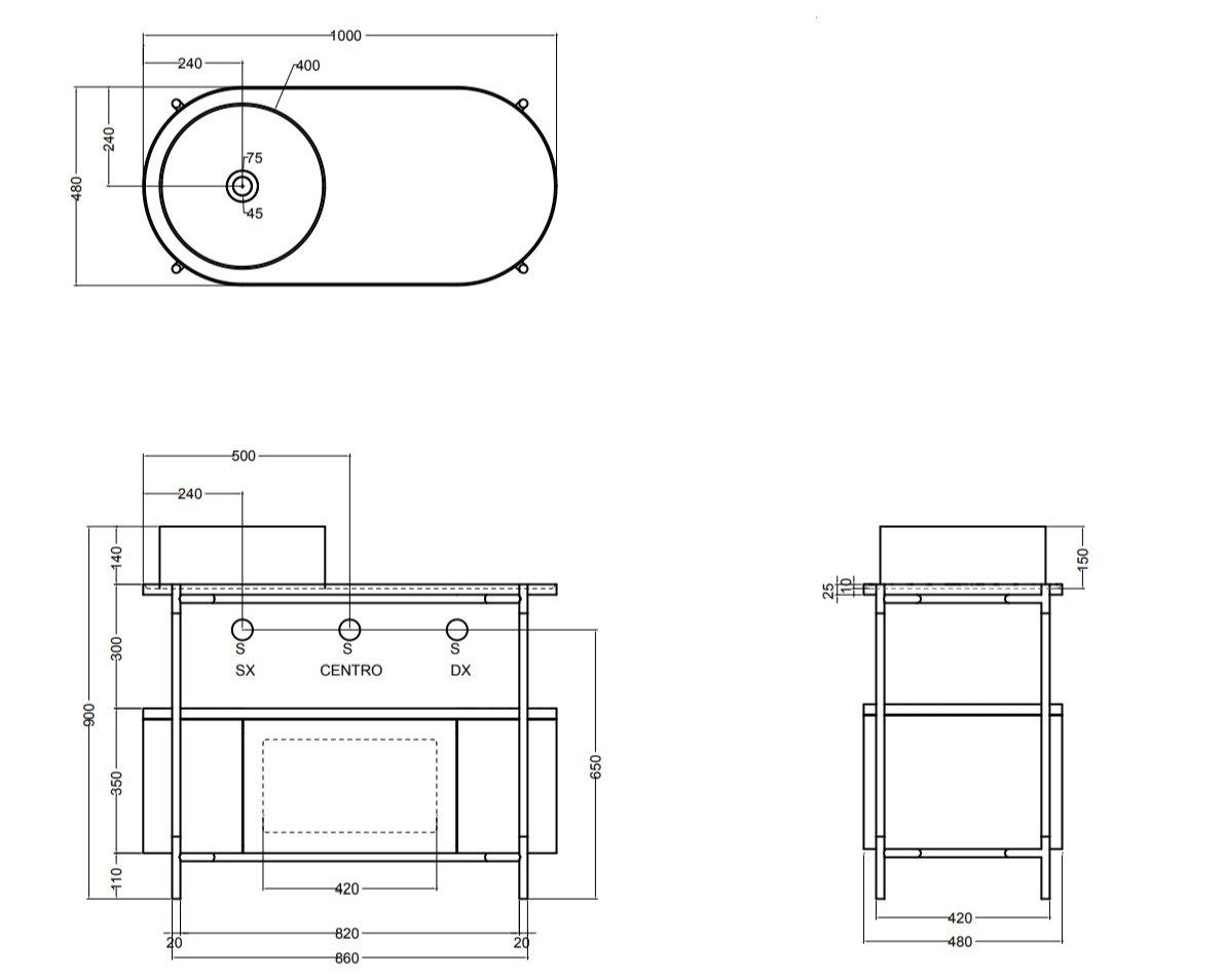 MATE | Vanity unit with drawers By Axa design Alessandro Paolelli