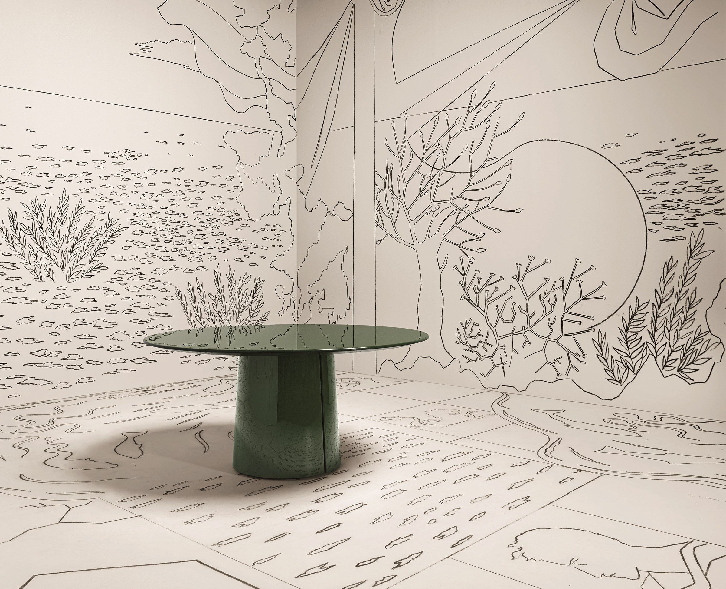 MATEO Round wooden table By Molteni & C. | design Vincent Van Duysen