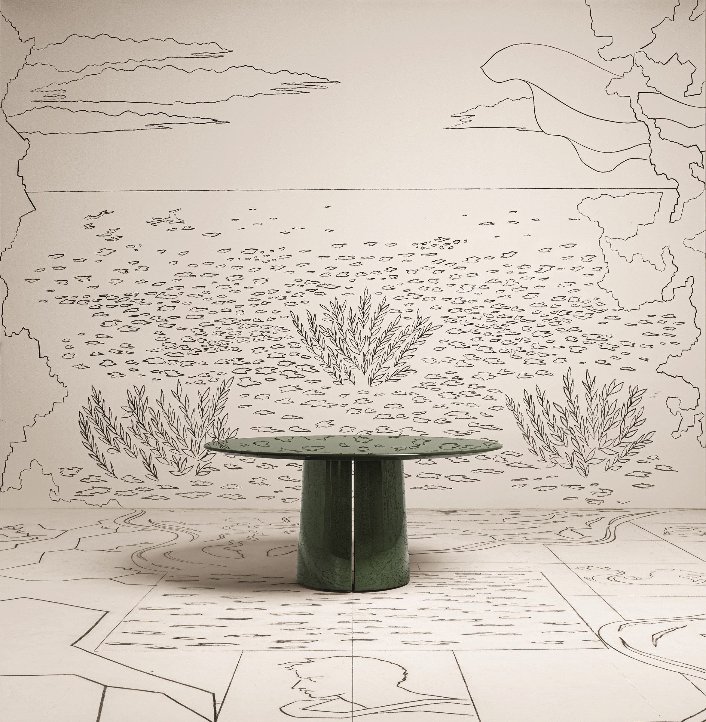 MATEO Round wooden table By Molteni & C. | design Vincent Van Duysen