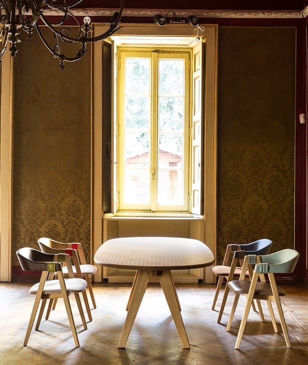 MATHILDA Stackable wooden chair with armrests By Moroso | design ...